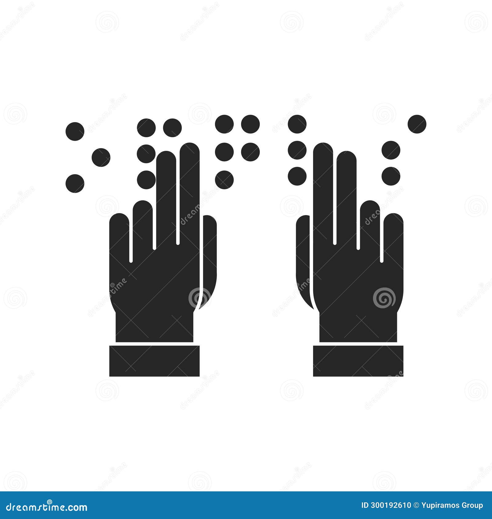 Braille Icon with Hand Reading Stock Illustration - Illustration of ...