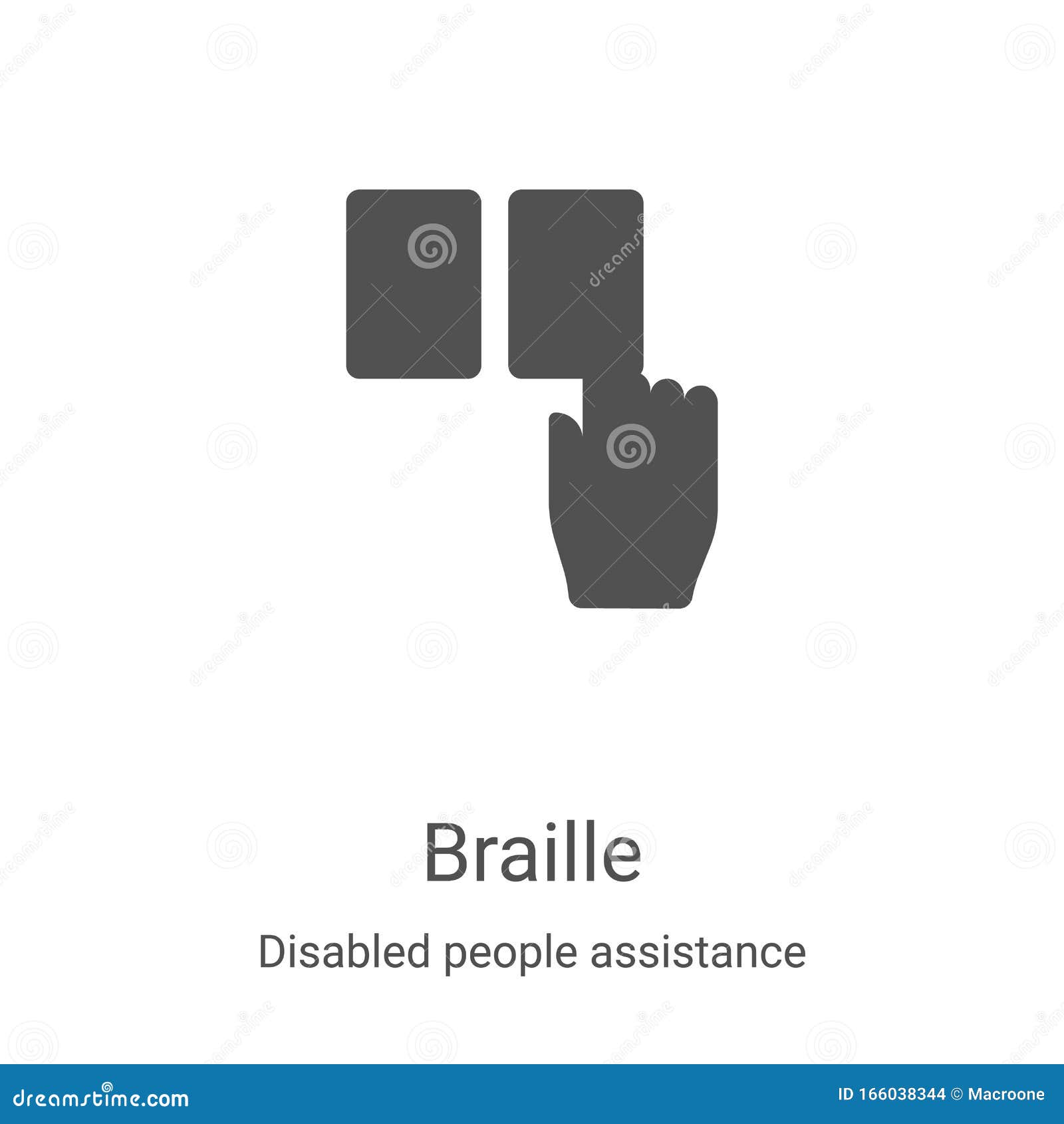 Braille Icon Vector from Disabled People Assistance Collection. Thin ...