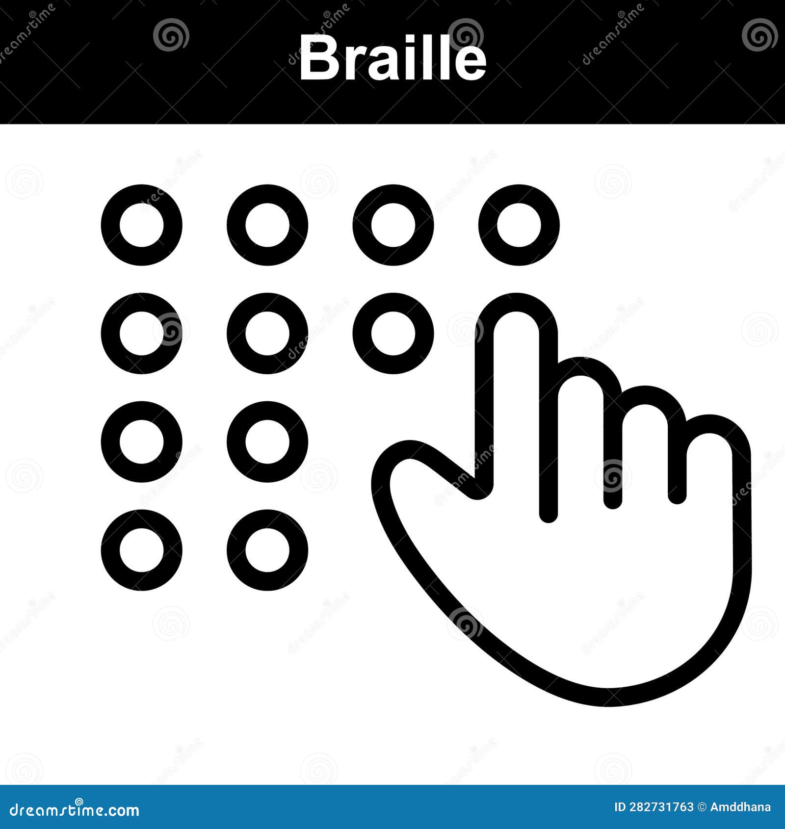 Braille Icon for Visually Challenged People Single Stroke Editable ...