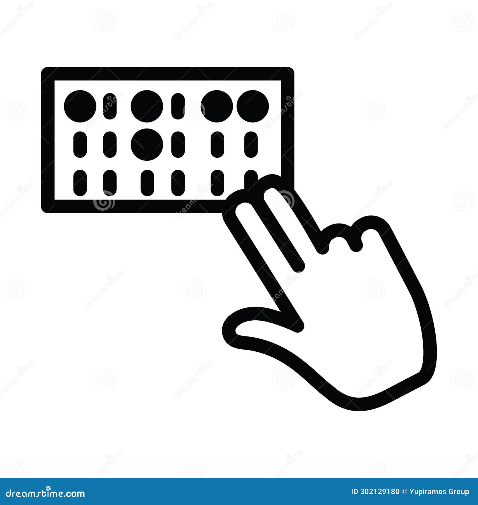 Braille Language, Vector Hands Tracing The Points On Pages, Reading ...