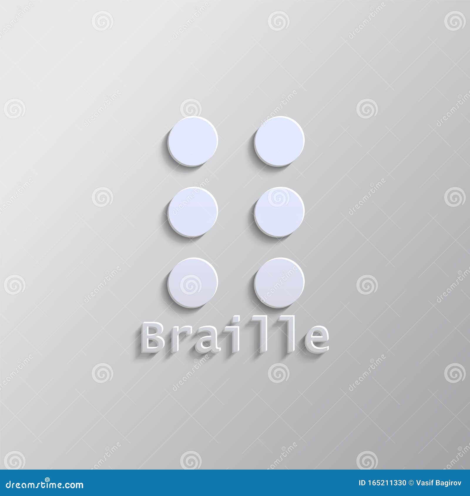 Braille Paper Style, Vector Icon. Grey Color Vector Background Stock ...