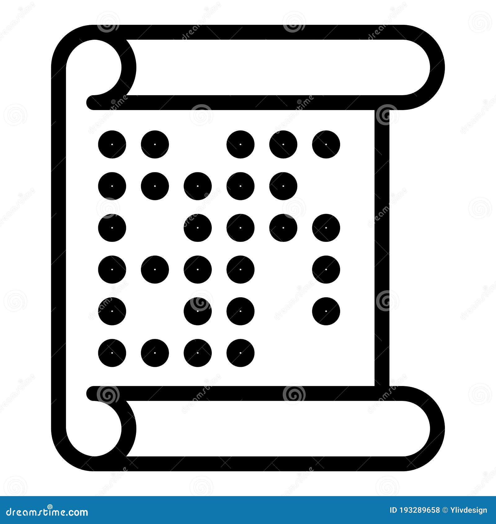 Braille Paper Sheet Vector Icon Cartoon Illustration | CartoonDealer ...