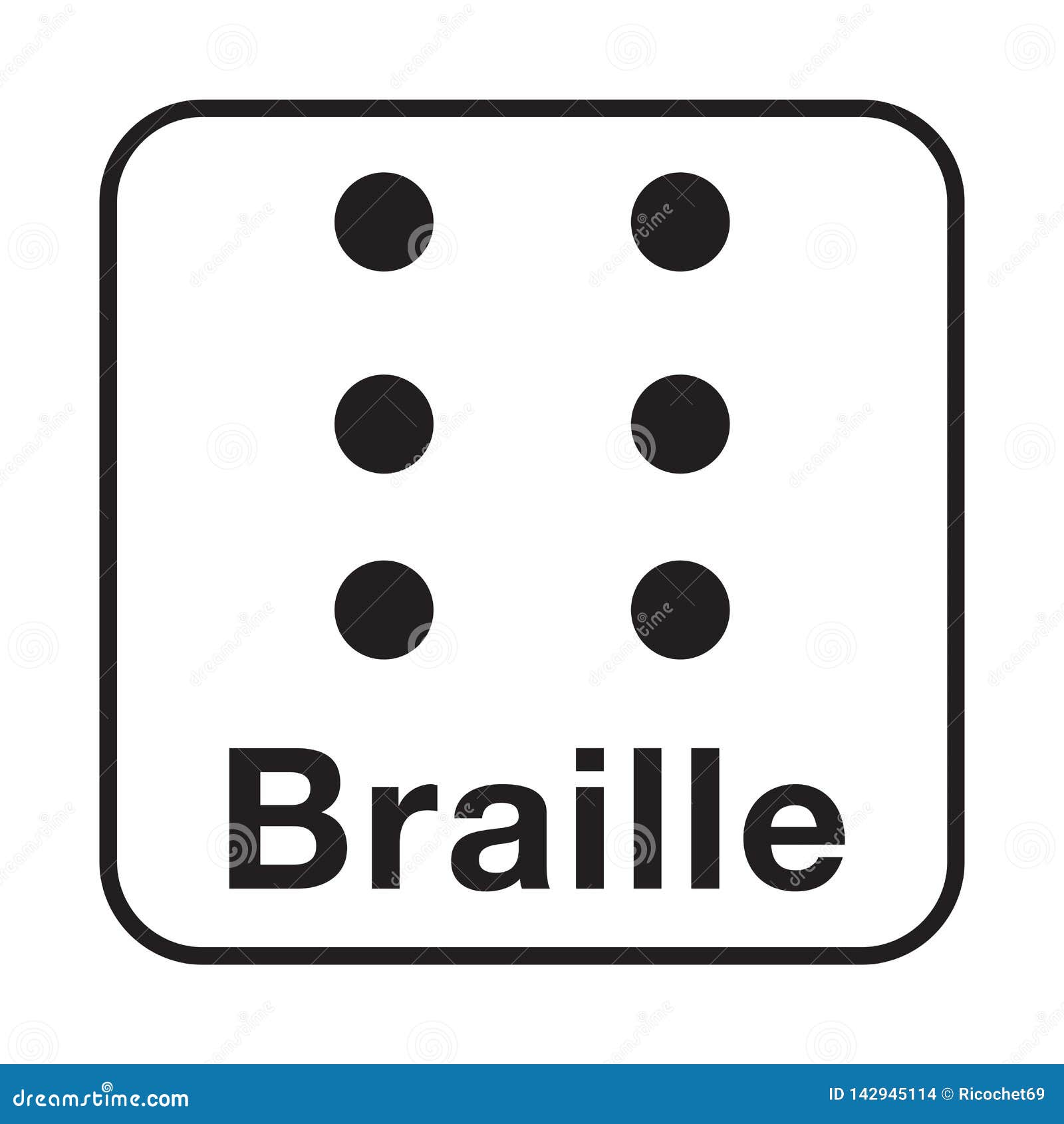 Braille Symbol Icon Illustration Stock Illustration - Illustration of ...