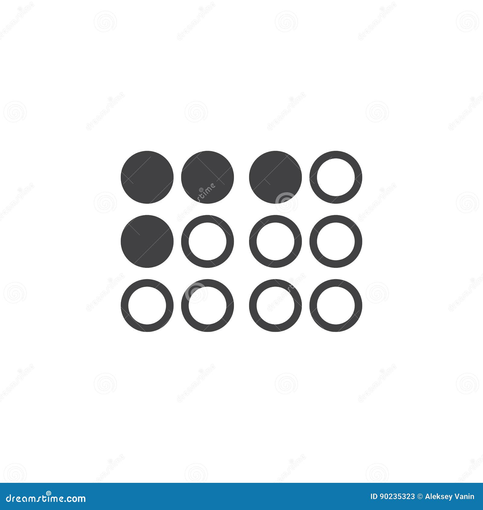 Braille Symbol. Icon , Solid Logo Illustration, Pictogram Stock ...