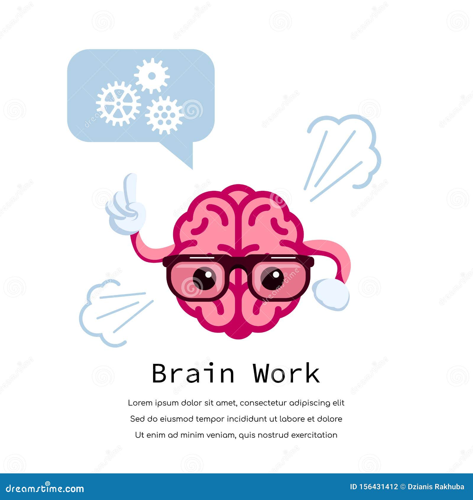 Brain work concept stock vector. Illustration of isolated - 156431412