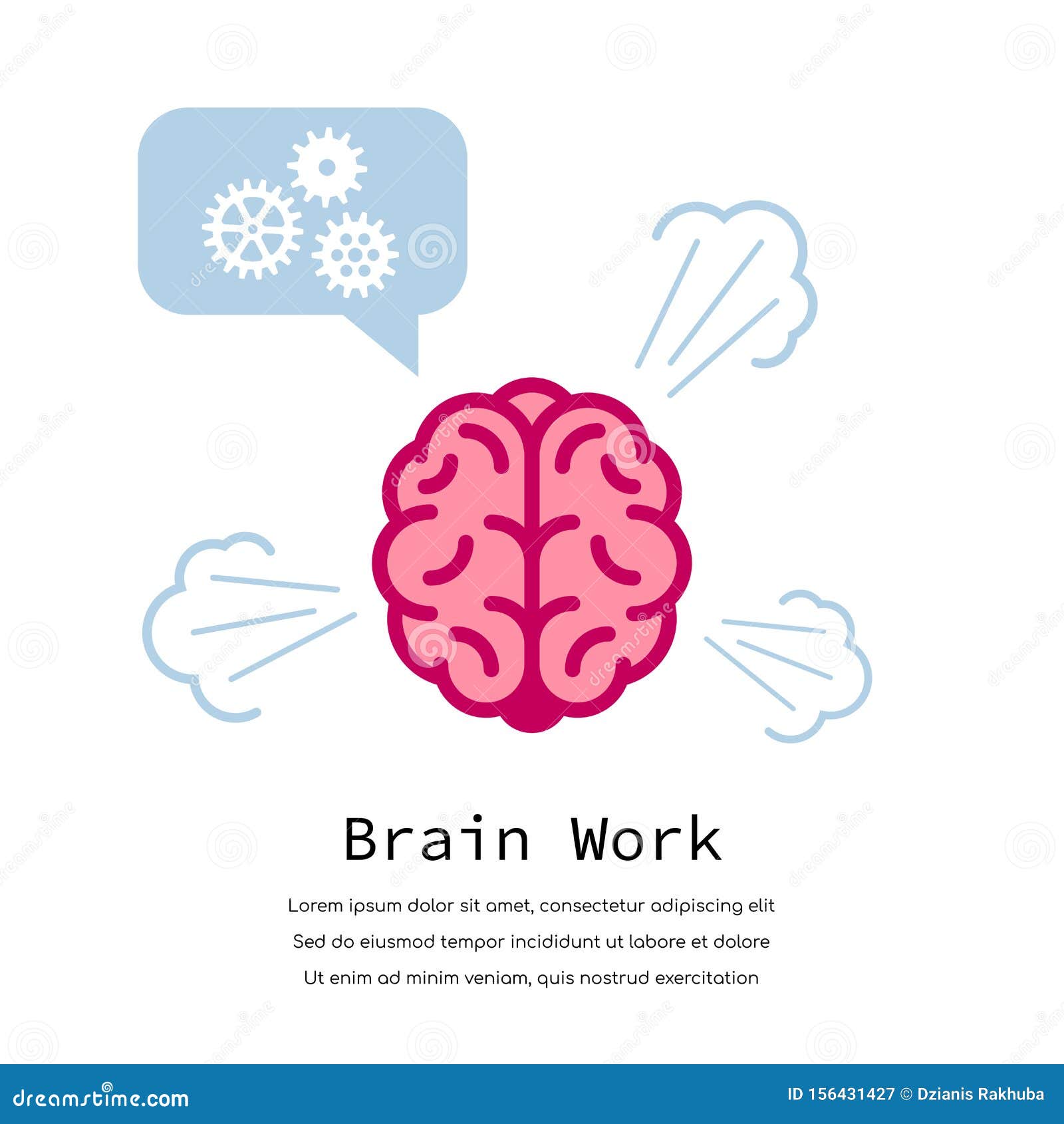 Brain work concept stock vector. Illustration of efficient - 156431427