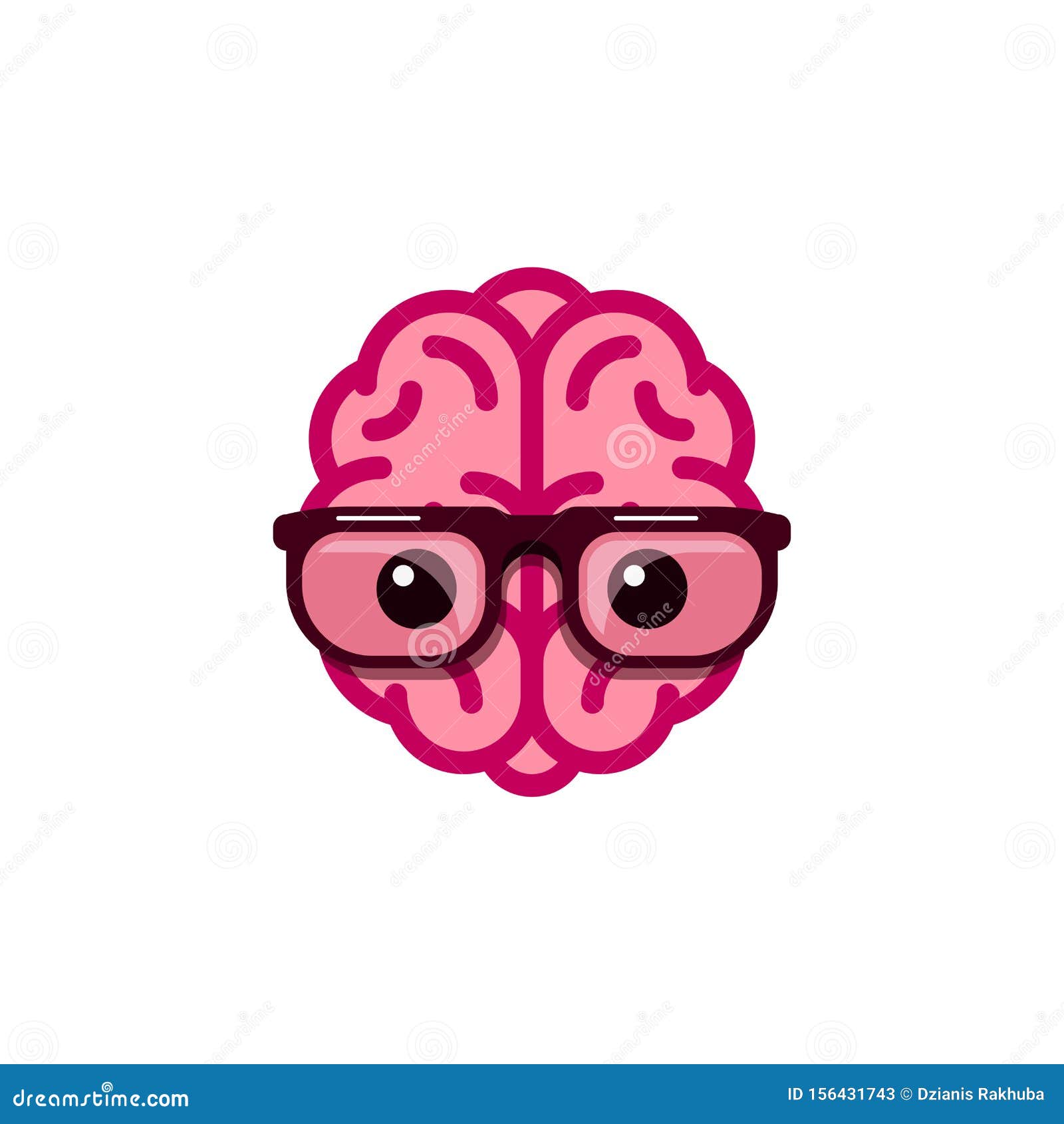 Brain geek icon stock vector. Illustration of brain - 156431743