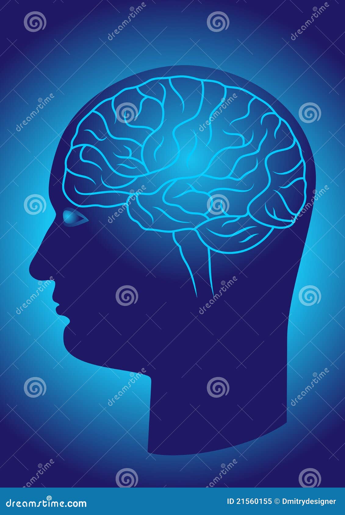 The brain stock vector. Illustration of profile, creativ - 21560155