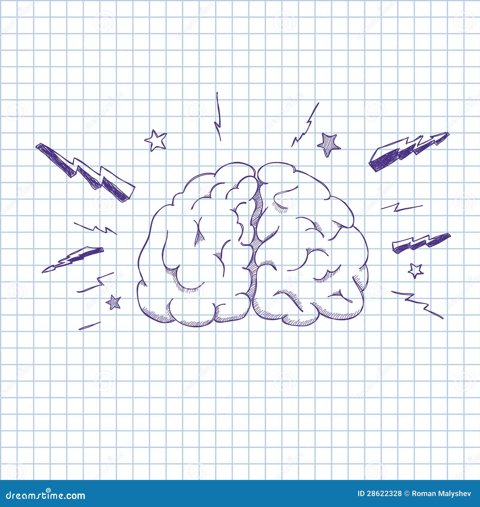 Brain stock vector. Illustration of think, paper, shadow - 28622328