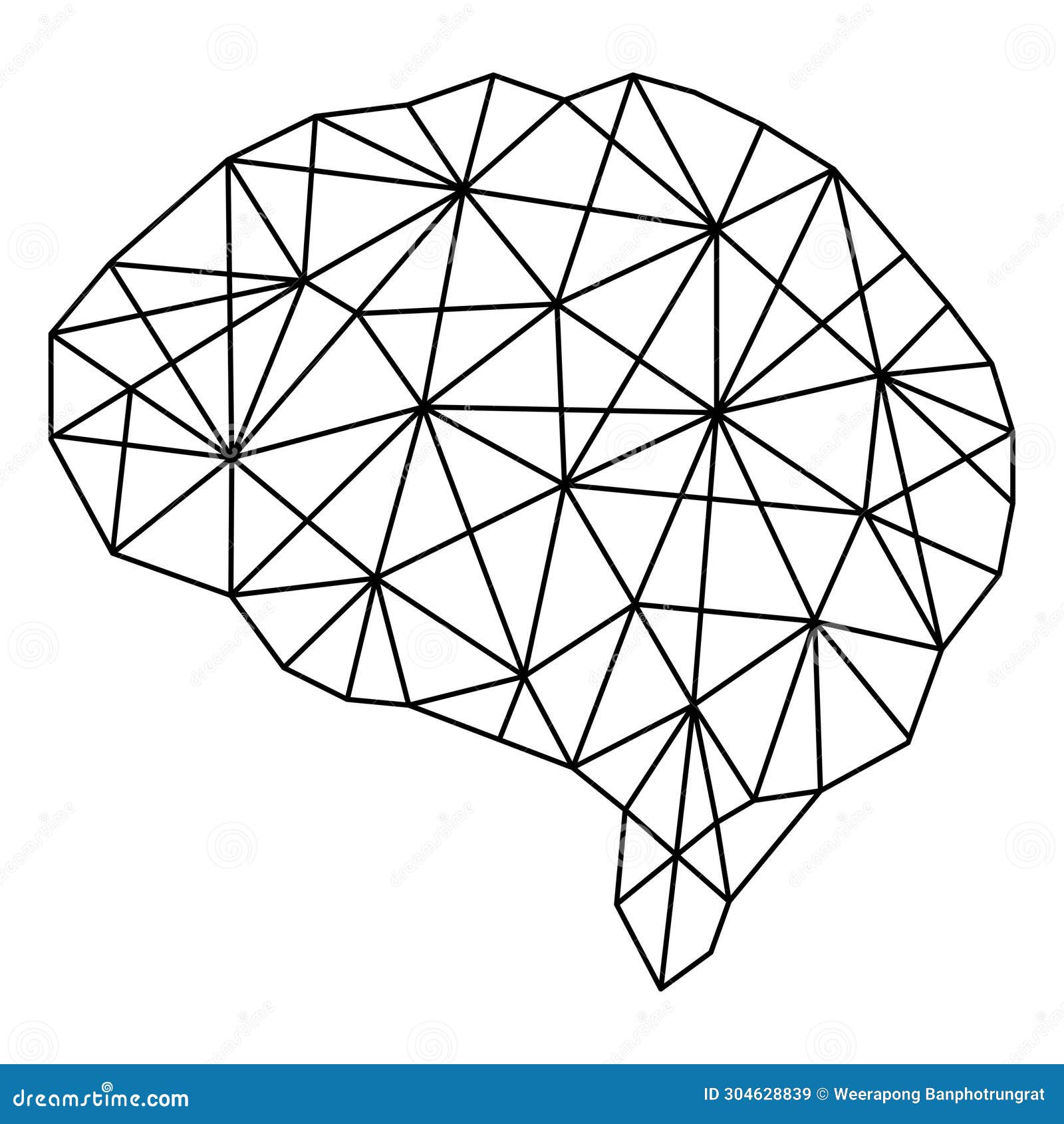 Human Brain with Colorful Connected Lines and Dots. Vector Network ...