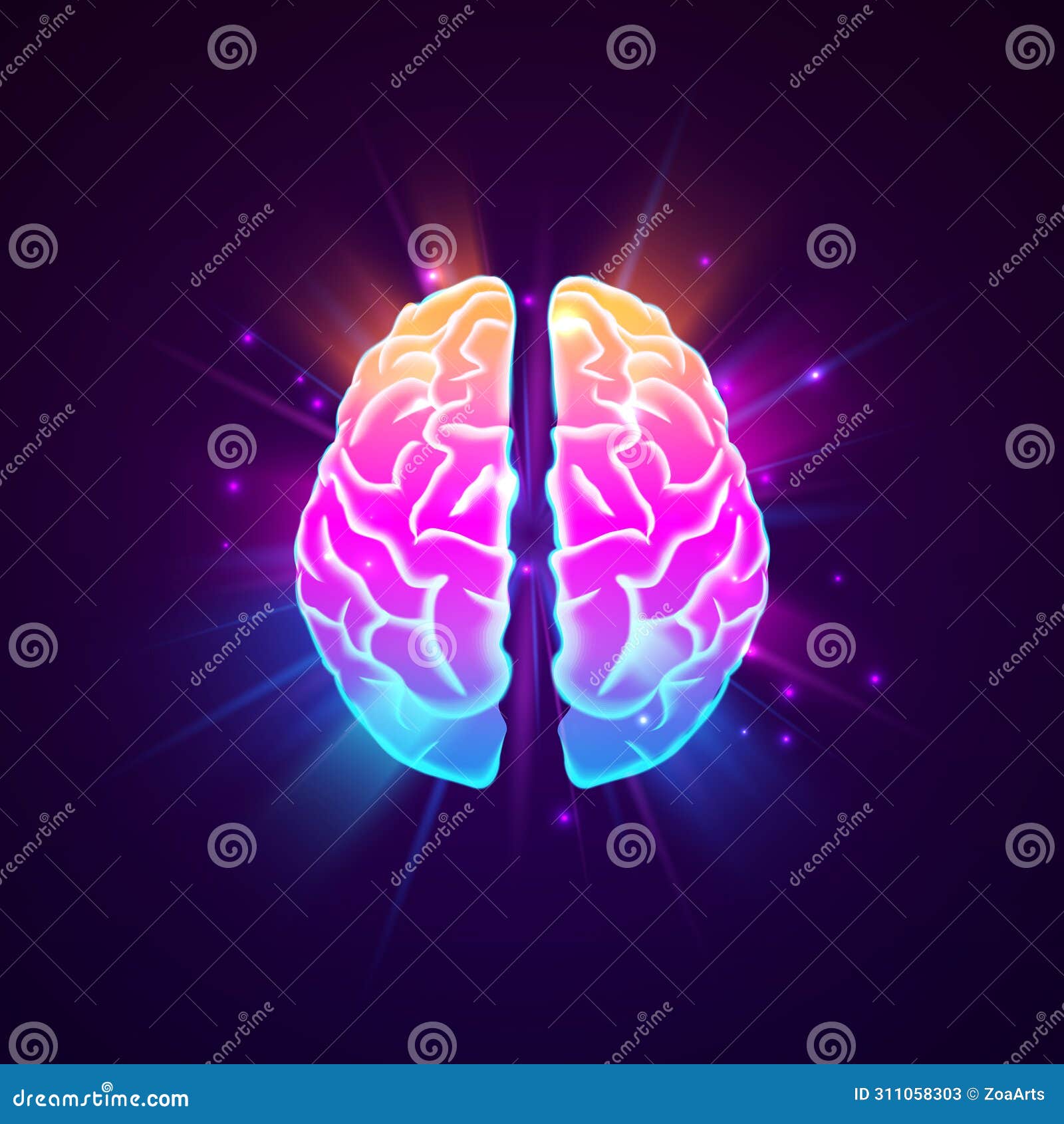 Colorful Shiny Brain Illustration. Creativity Concept Stock Vector ...