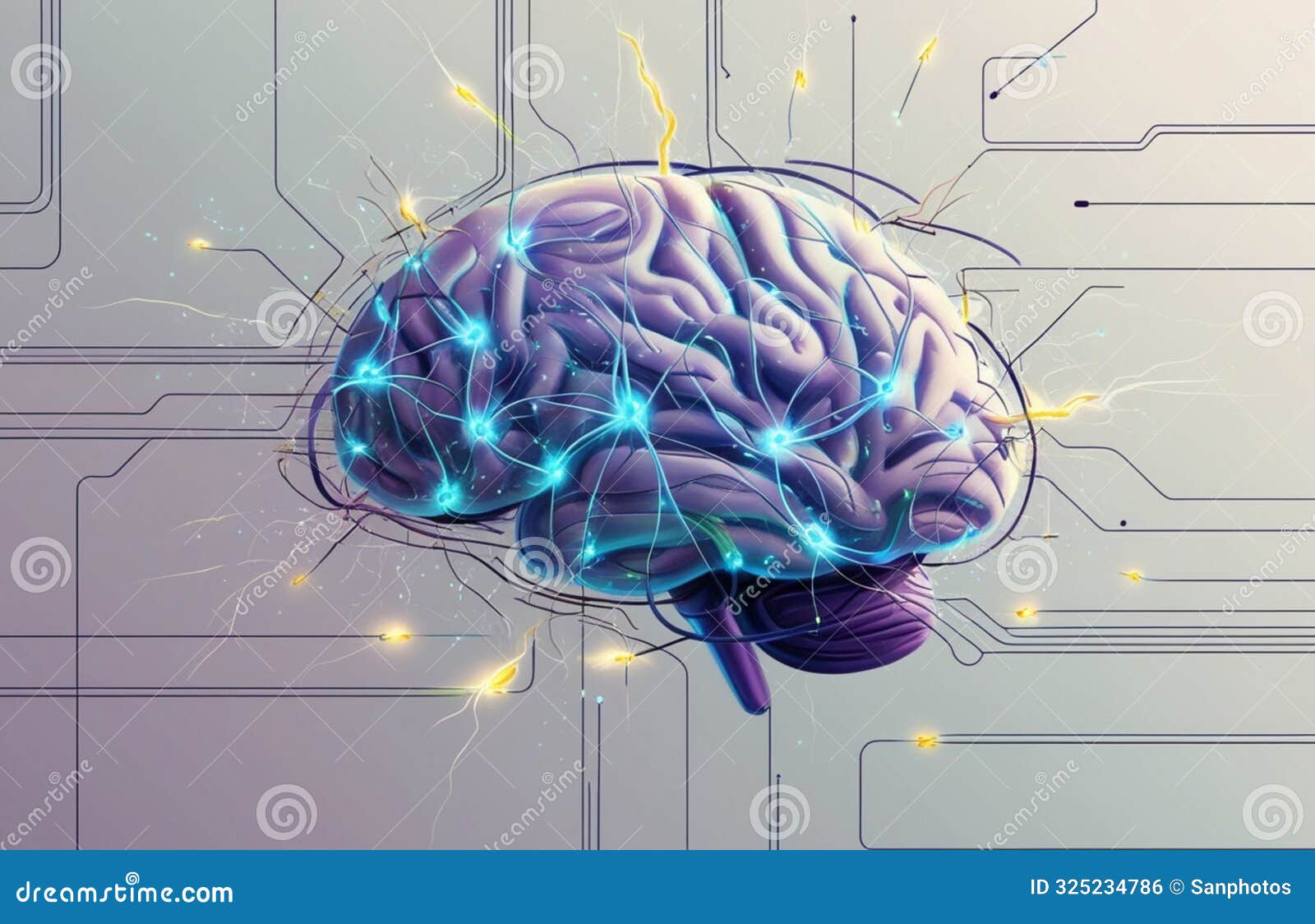 Futuristic Neural Network: Expressing Neurodiversity Stock Illustration ...