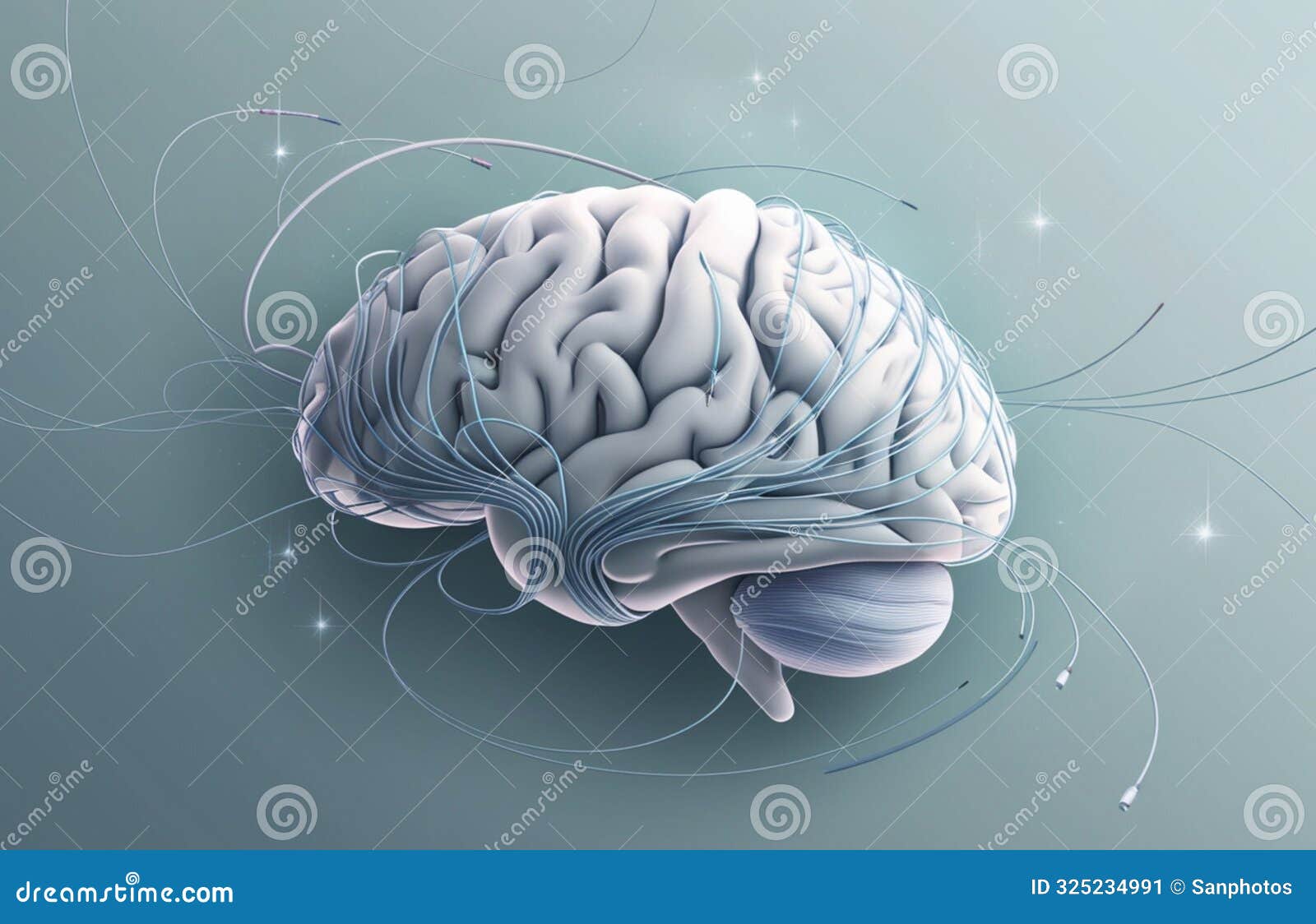 Digital Minimalist Green Brain Illustration: Exploring Neurodiversity ...