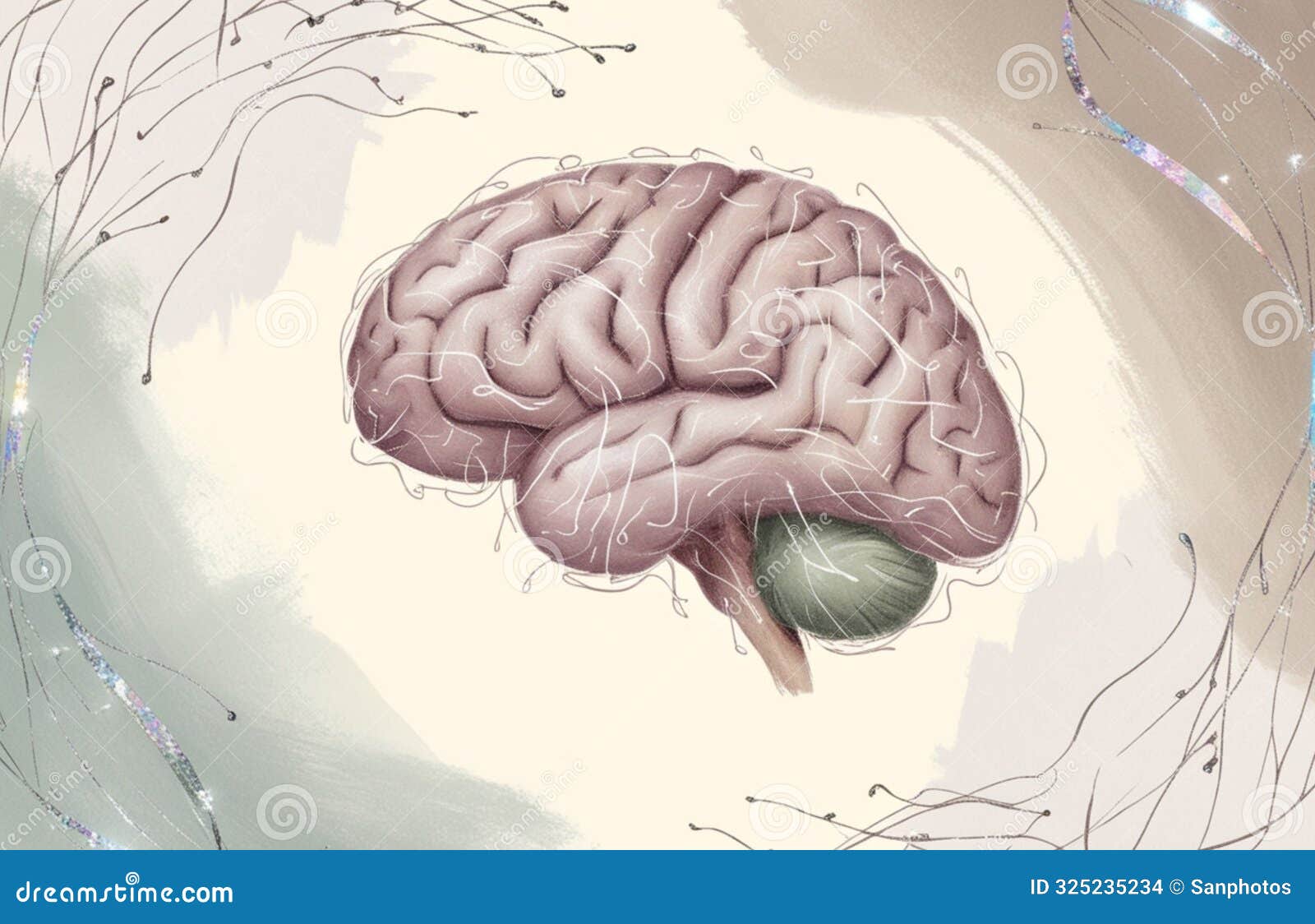 Hand-Drawn Soft Coloured Brain Illustration: Celebrating Neurodiversity ...
