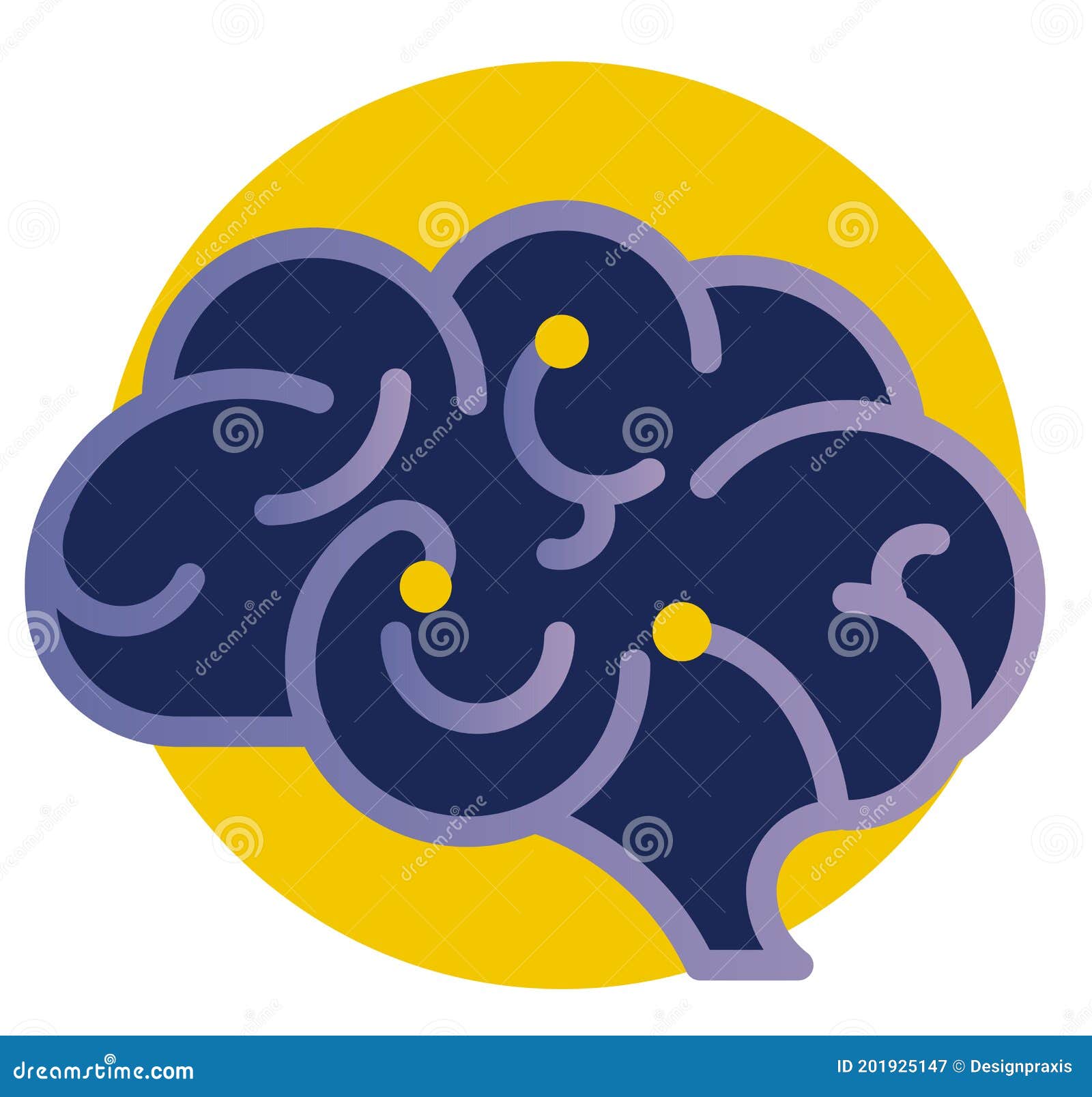 Brain With Activated Vagus Nerve And Human Organs, Medically ...