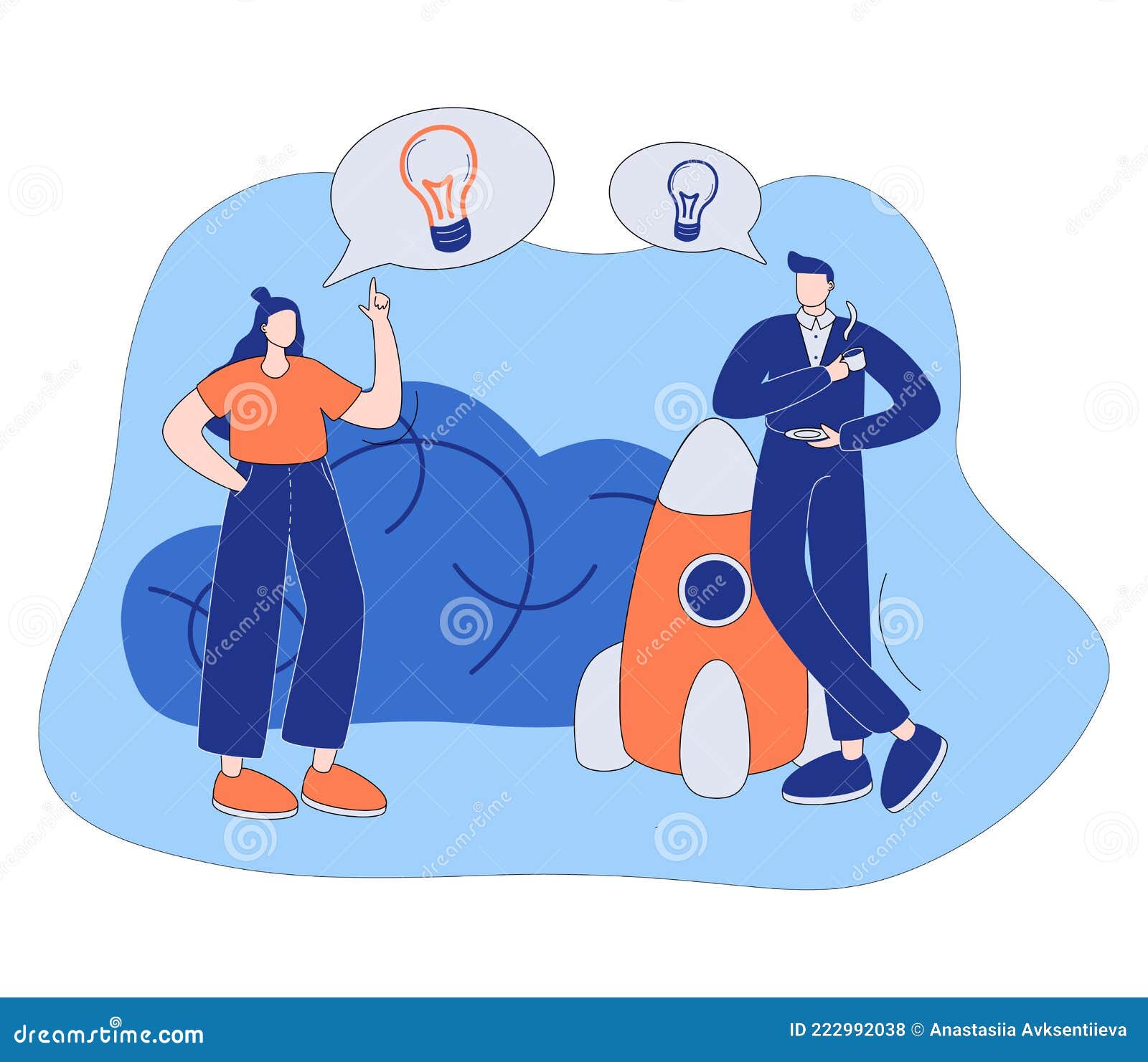 Brain Activity Abstract Concept Vector Illustration Set. Thinking and ...