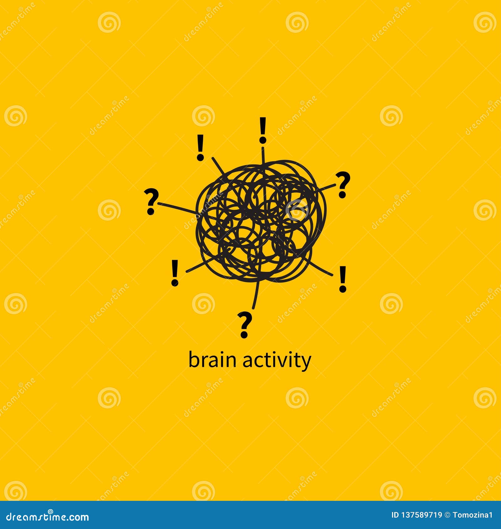 Brain Activity, Hyperactivity Stock Vector - Illustration of mind ...
