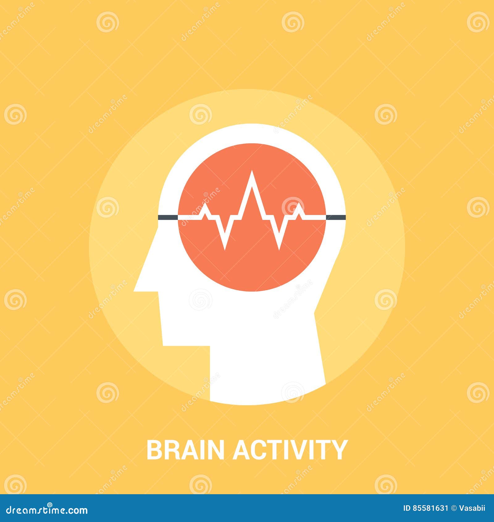 Brain Activity Icon Concept Stock Vector - Illustration of imagination ...