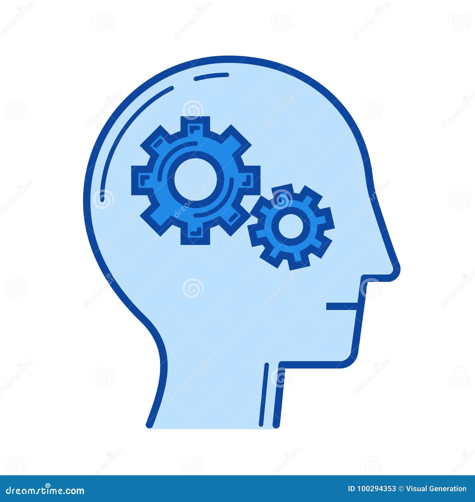 Brain activity line icon. stock vector. Illustration of outline - 100294353