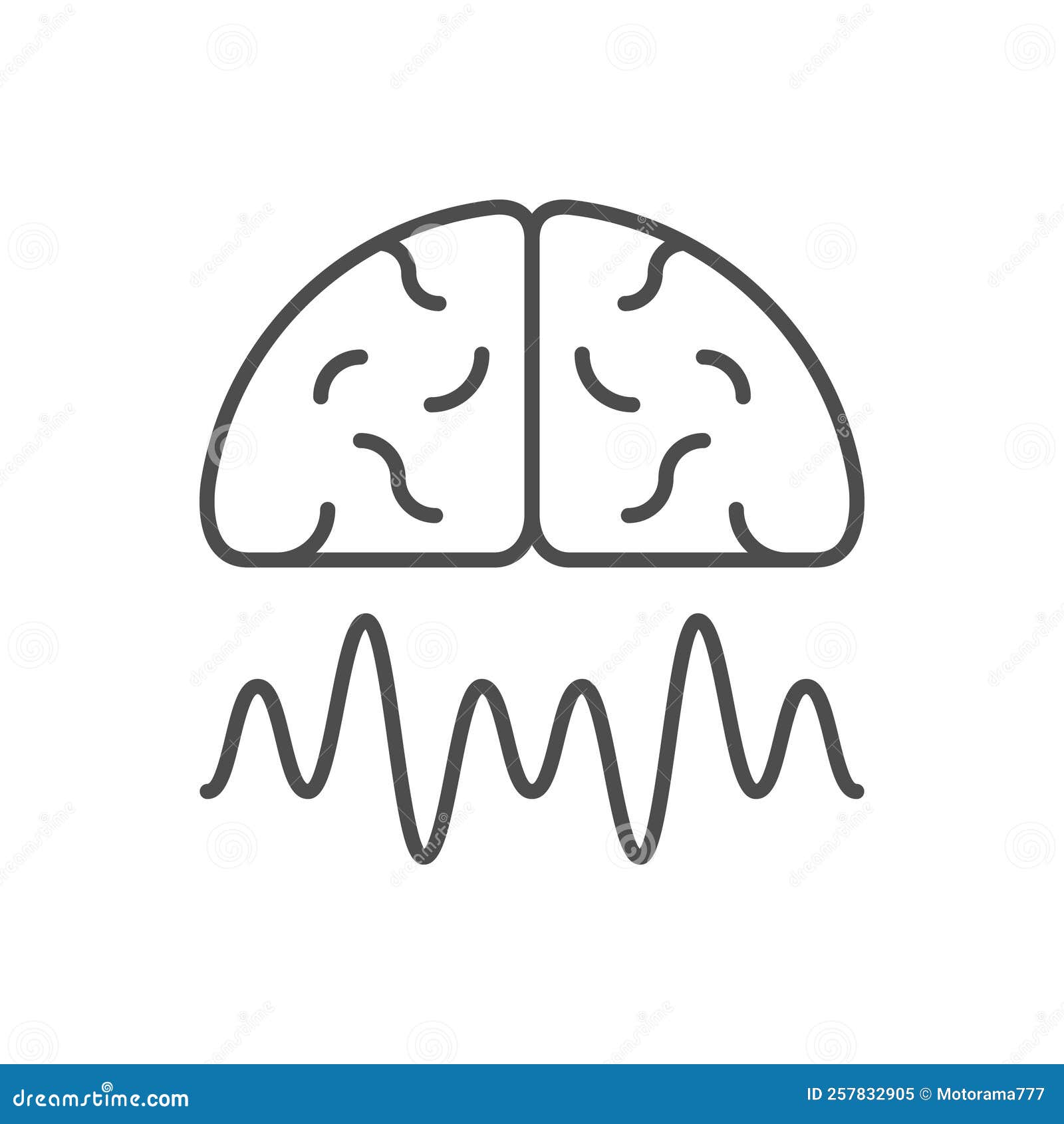 Brain Activity Line Outline Icon Stock Vector - Illustration of ...
