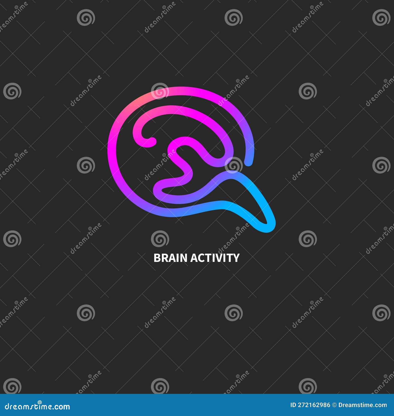 Brain activity of logo stock vector. Illustration of gradient - 272162986