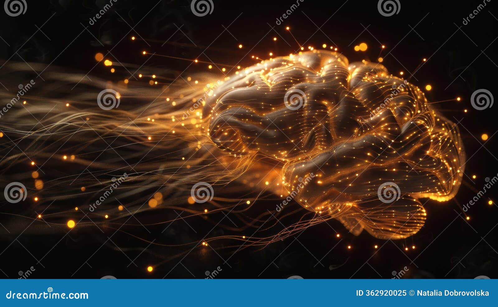Brain Activity with Neurons Firing, Representing Thought and Mental ...