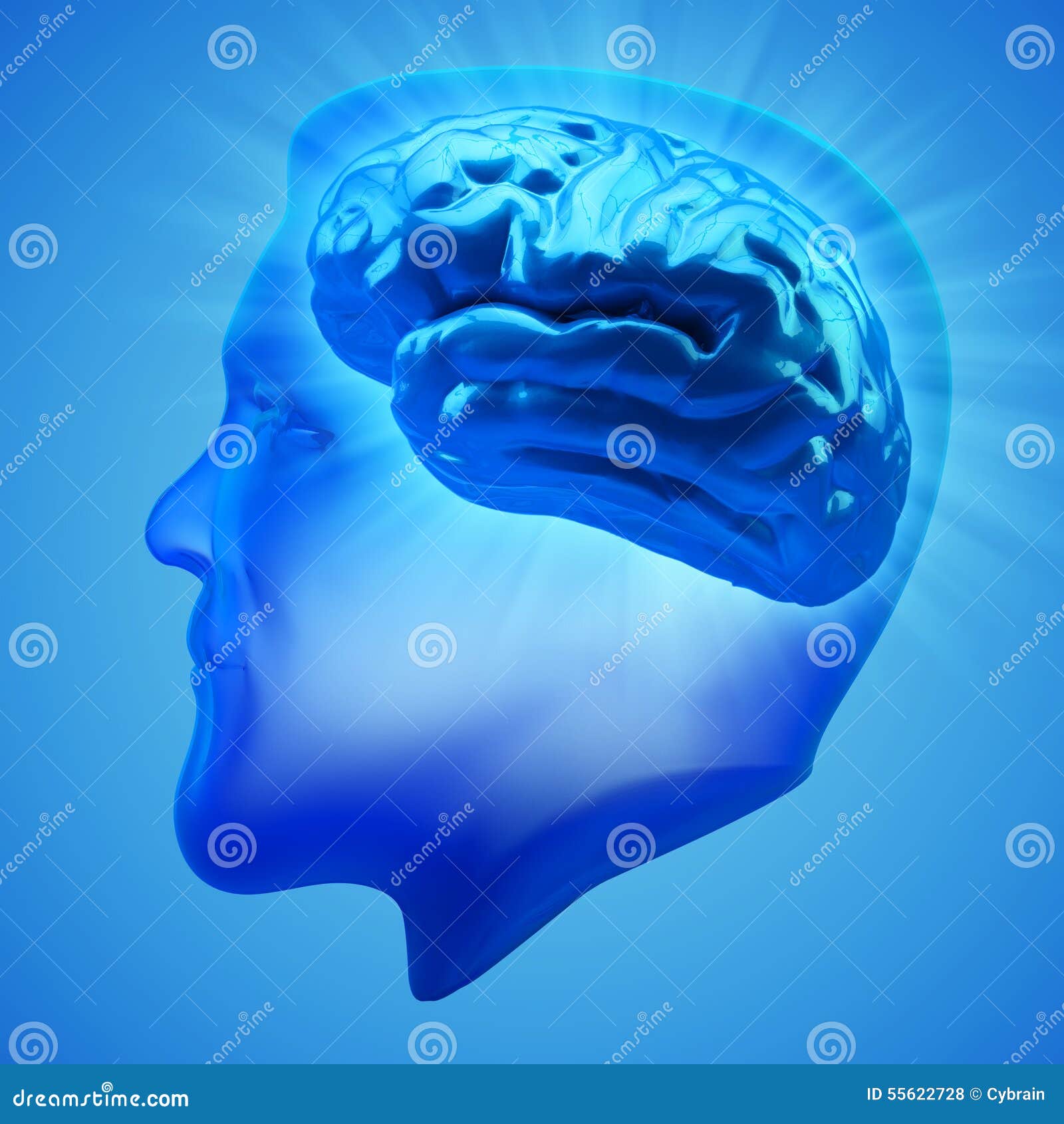 Brain Activity, Power and Intelligence Concept Stock Illustration ...