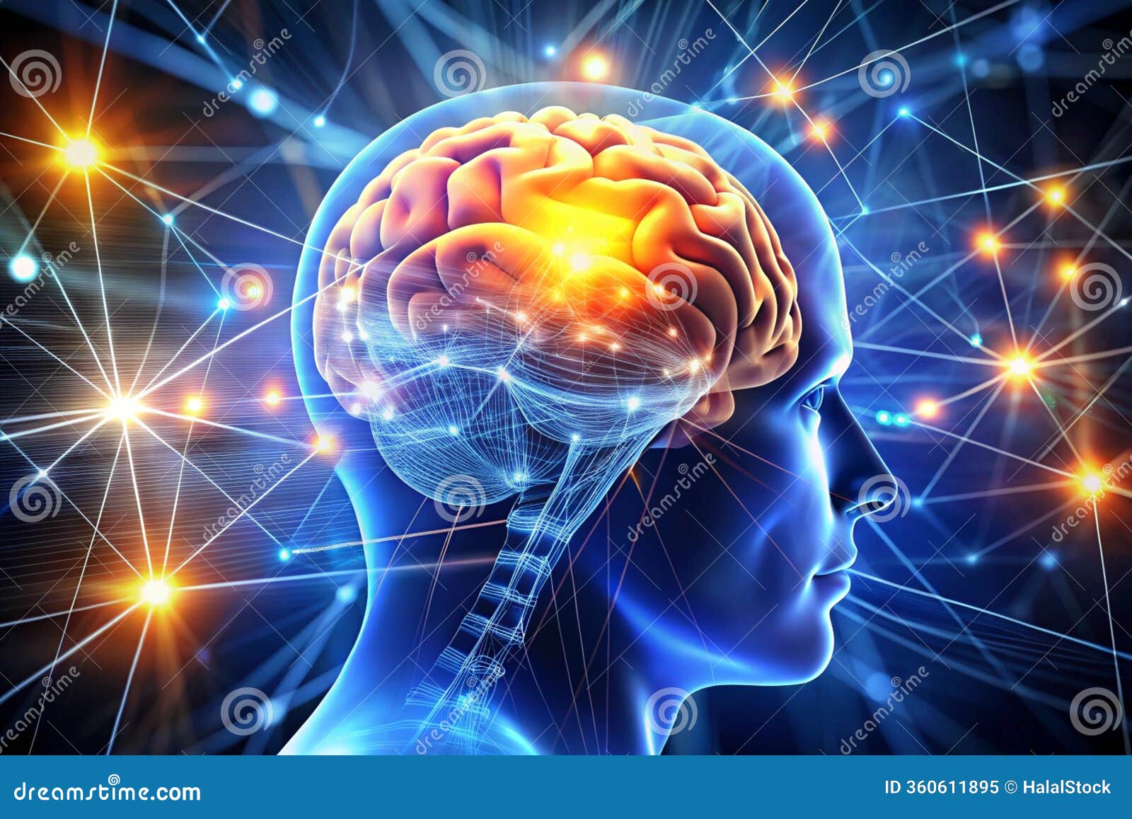 Brain Activity, Psychology, Memory Concept Stock Illustration ...