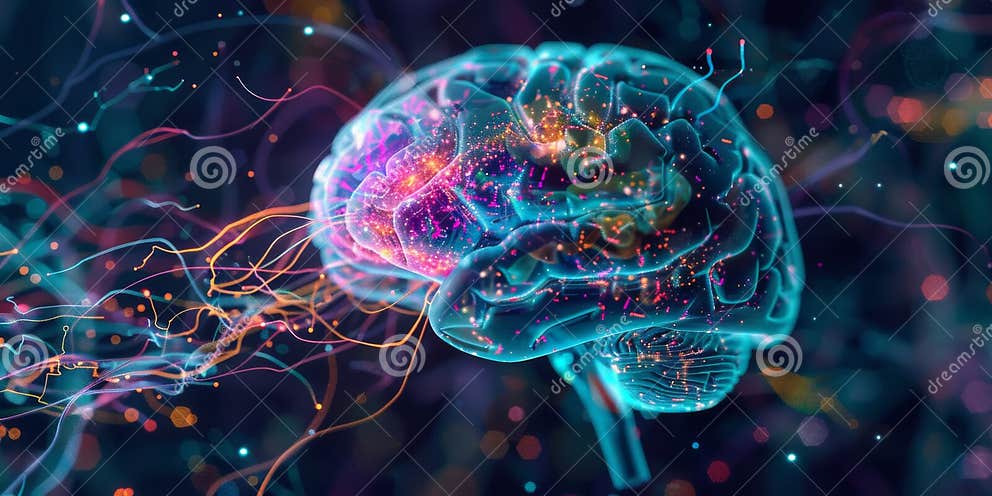 Brain Activity Visualization with Glowing Network and Connections ...