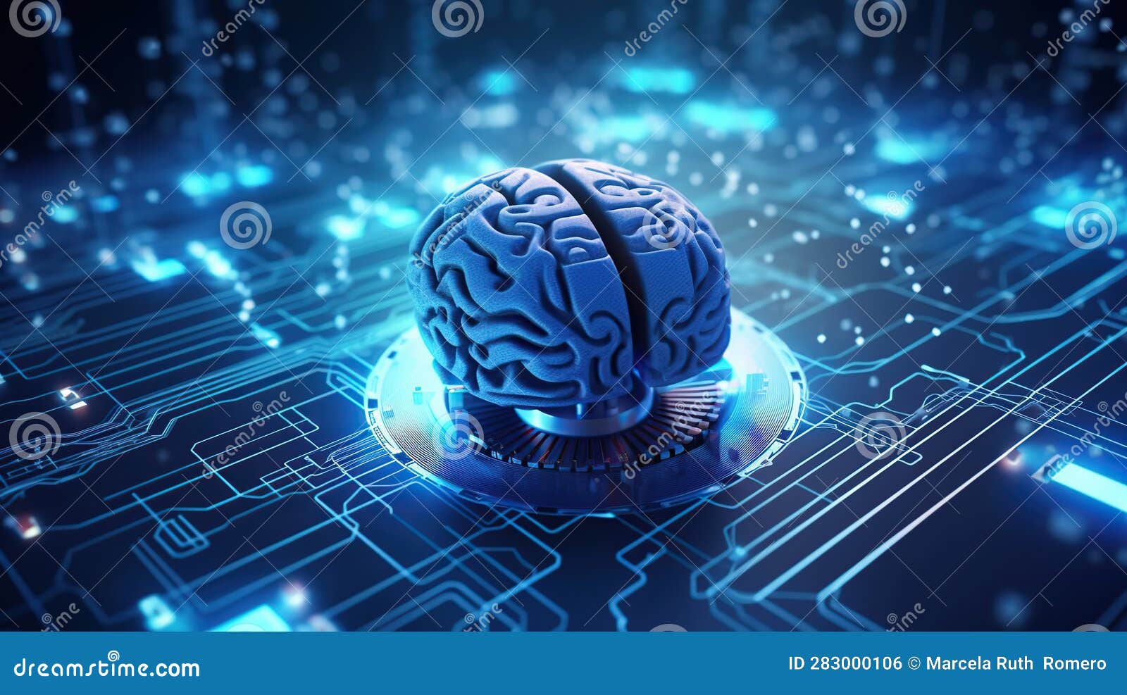 Brain AI Powered Chatbot. Generative AI Stock Illustration ...