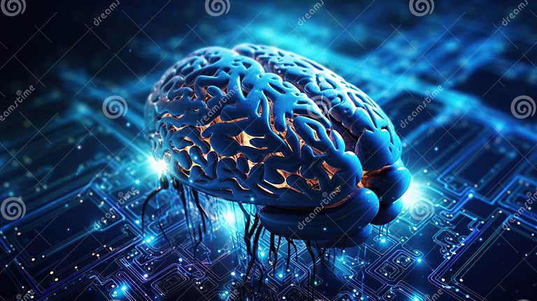 Brain AI Powered Chatbot. Generative AI Stock Illustration ...
