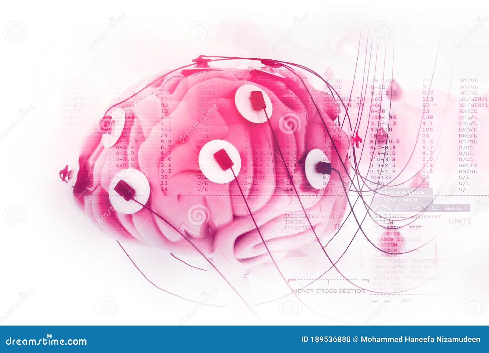 Brain Analysis Concept. Power of the Human Mind Stock Illustration ...