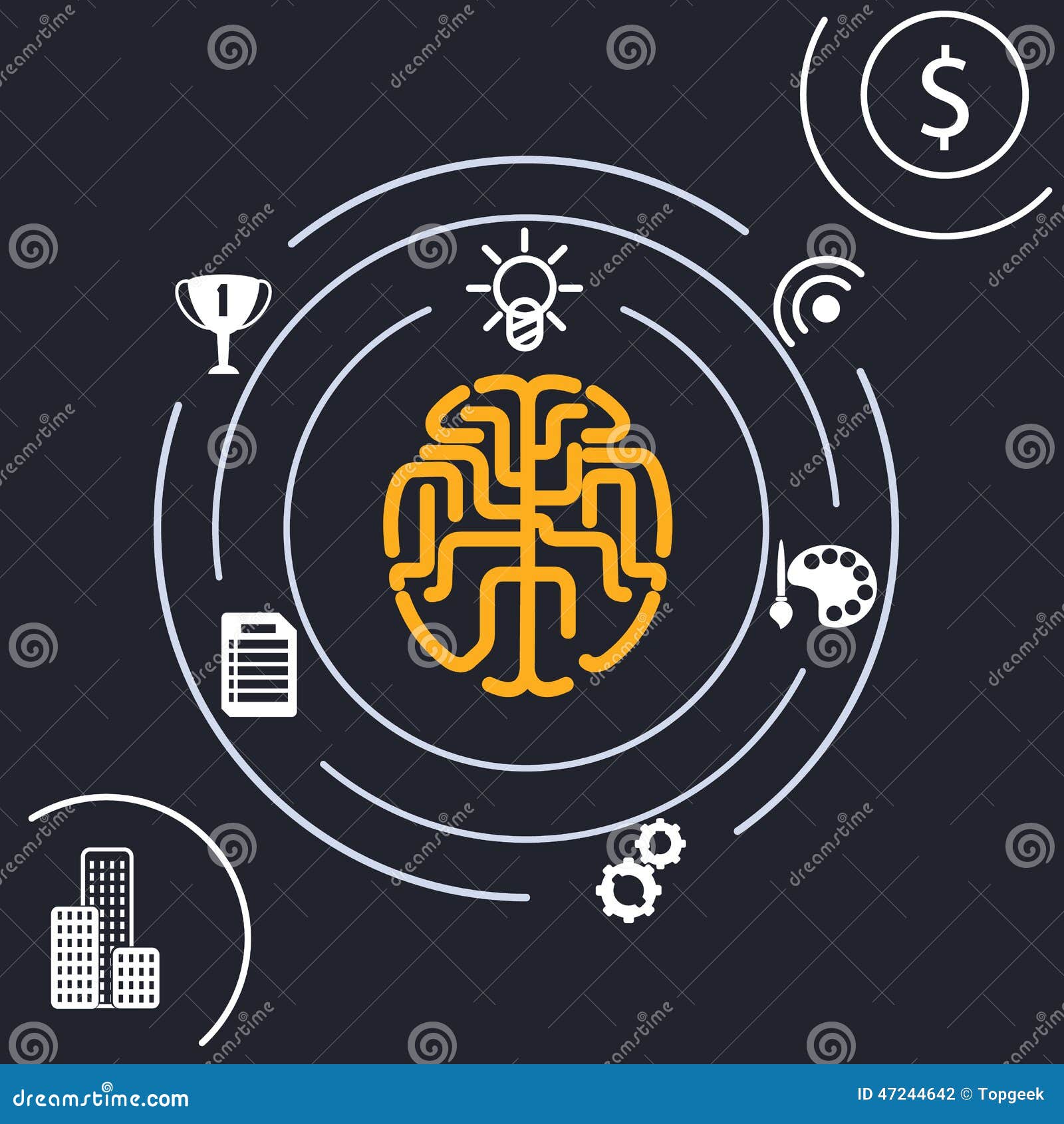 Brain Analysis Hand Drawn Outline Doodle Icon. Cartoon Vector ...