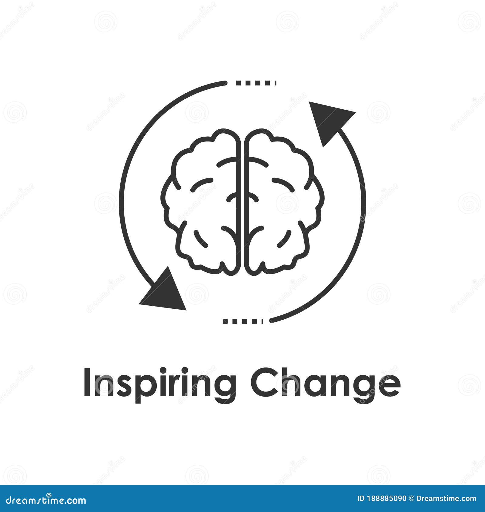 Brain, Arrow, Inspiring Change Icon Stock Illustration - Illustration ...