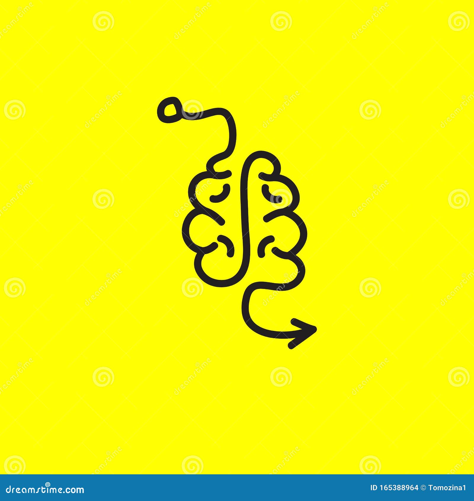 Brain and arrow stock vector. Illustration of handdrawn - 165388964