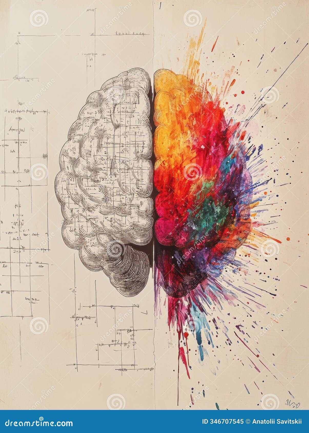 A Brain Artfully Blends Structured Diagrams and Colorful Paint ...