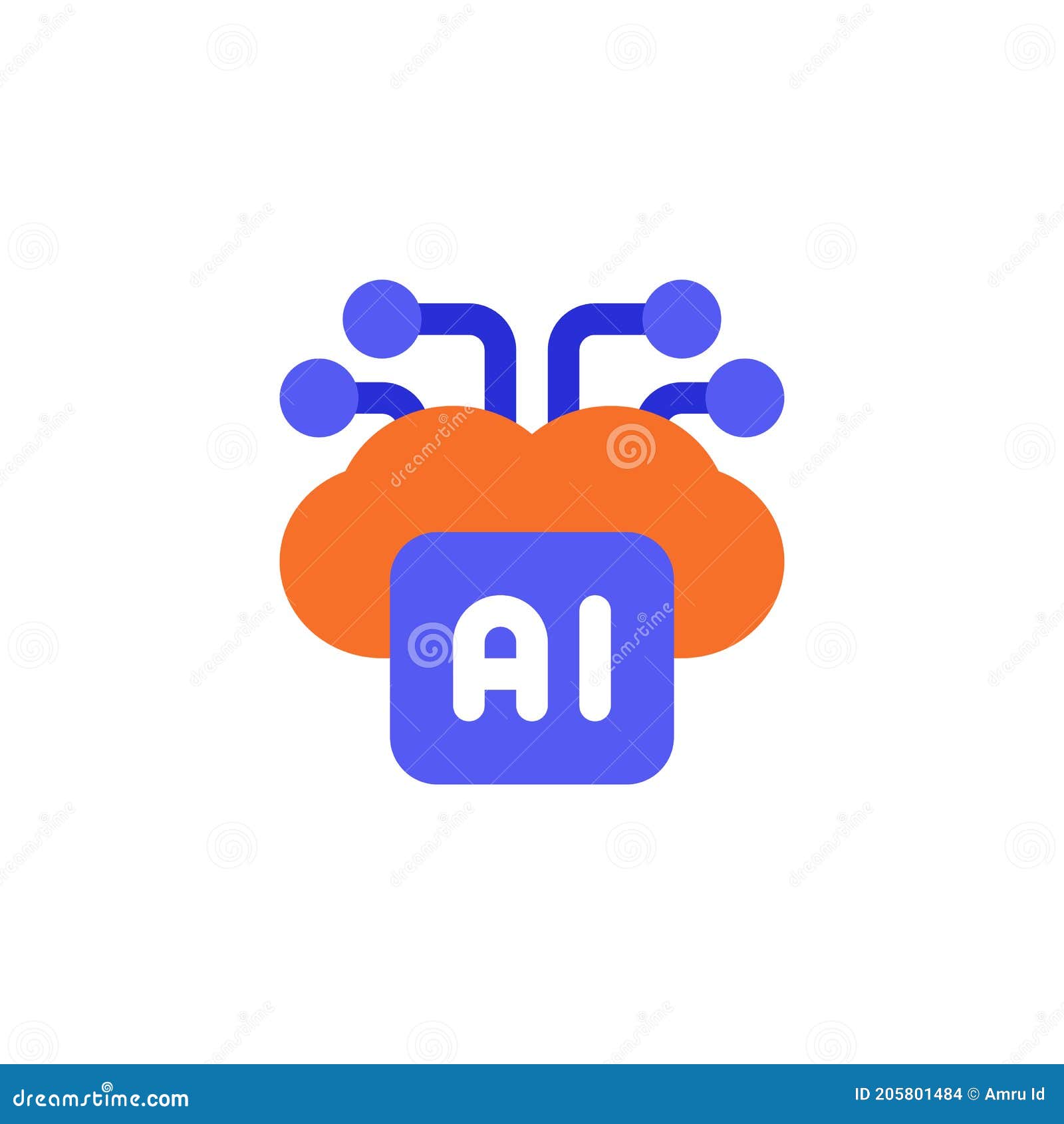 Brain Artificial Intelligence Ai Brain Flat Icon, Logo, Vector Stock ...