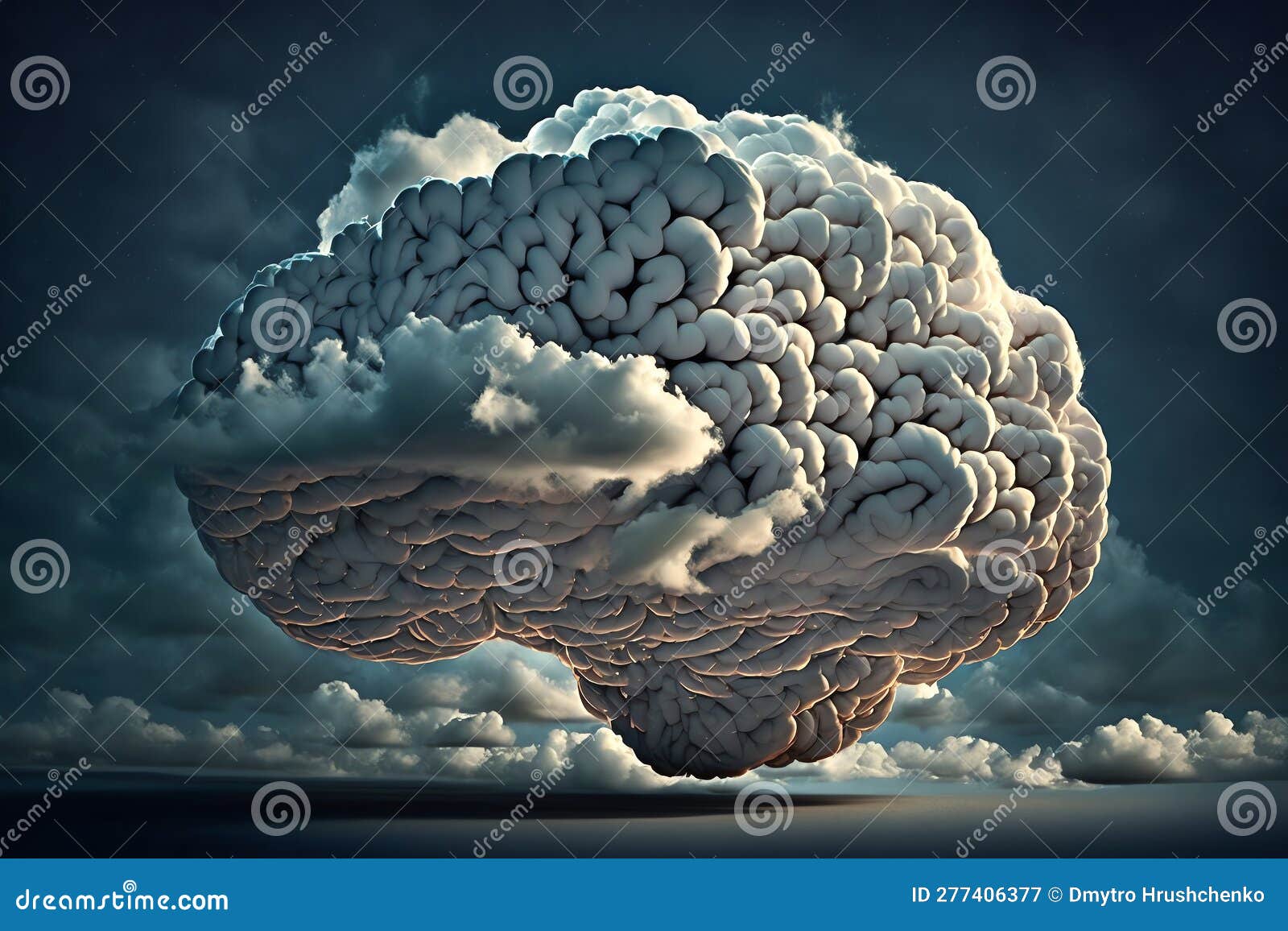 Brain of an Artificial Intelligence. Brain Shape Cloud. Artificial ...