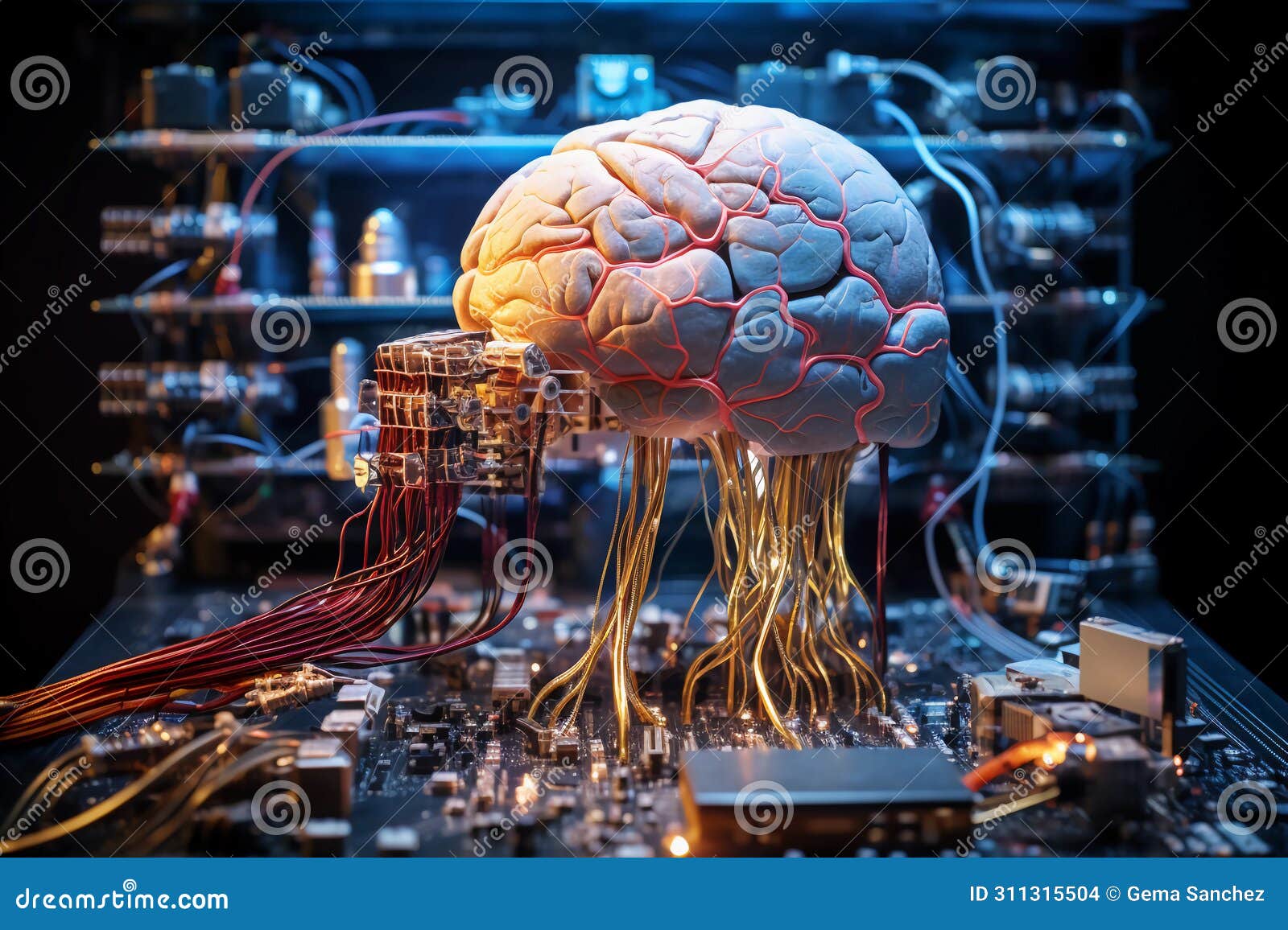 The Brain of Artificial Intelligence Stock Photo - Image of innovation ...