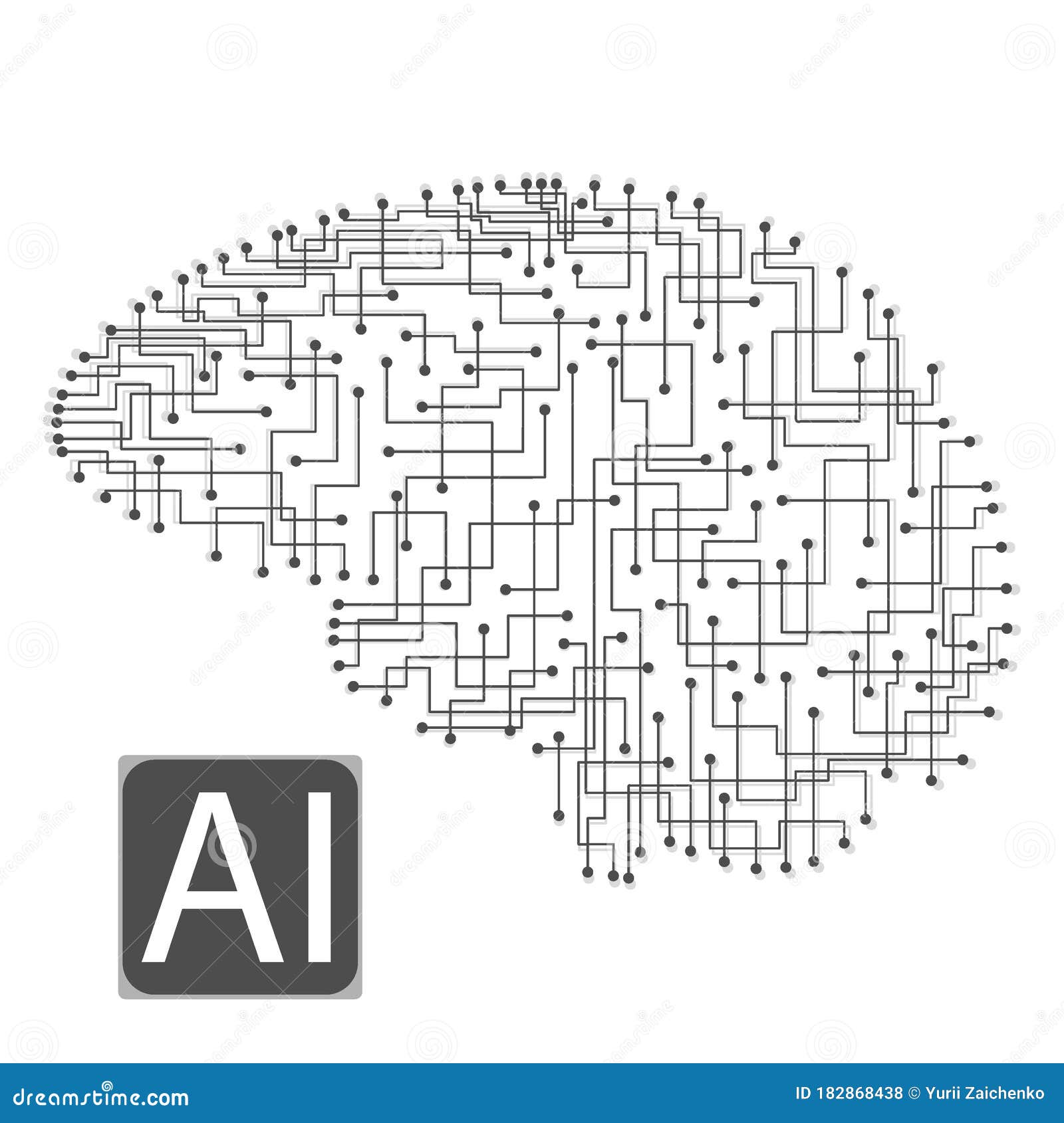 Brain Artificial Intelligence Line, Great Design for Any Purposes ...