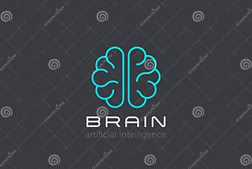 Brain Artificial Intelligence Logo Design Vector. Stock Vector ...