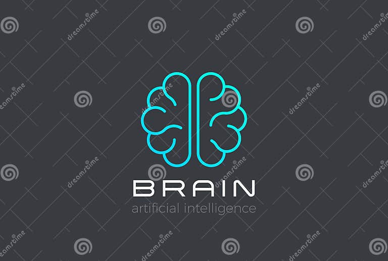 Brain Artificial Intelligence Logo Design Vector. Stock Vector ...