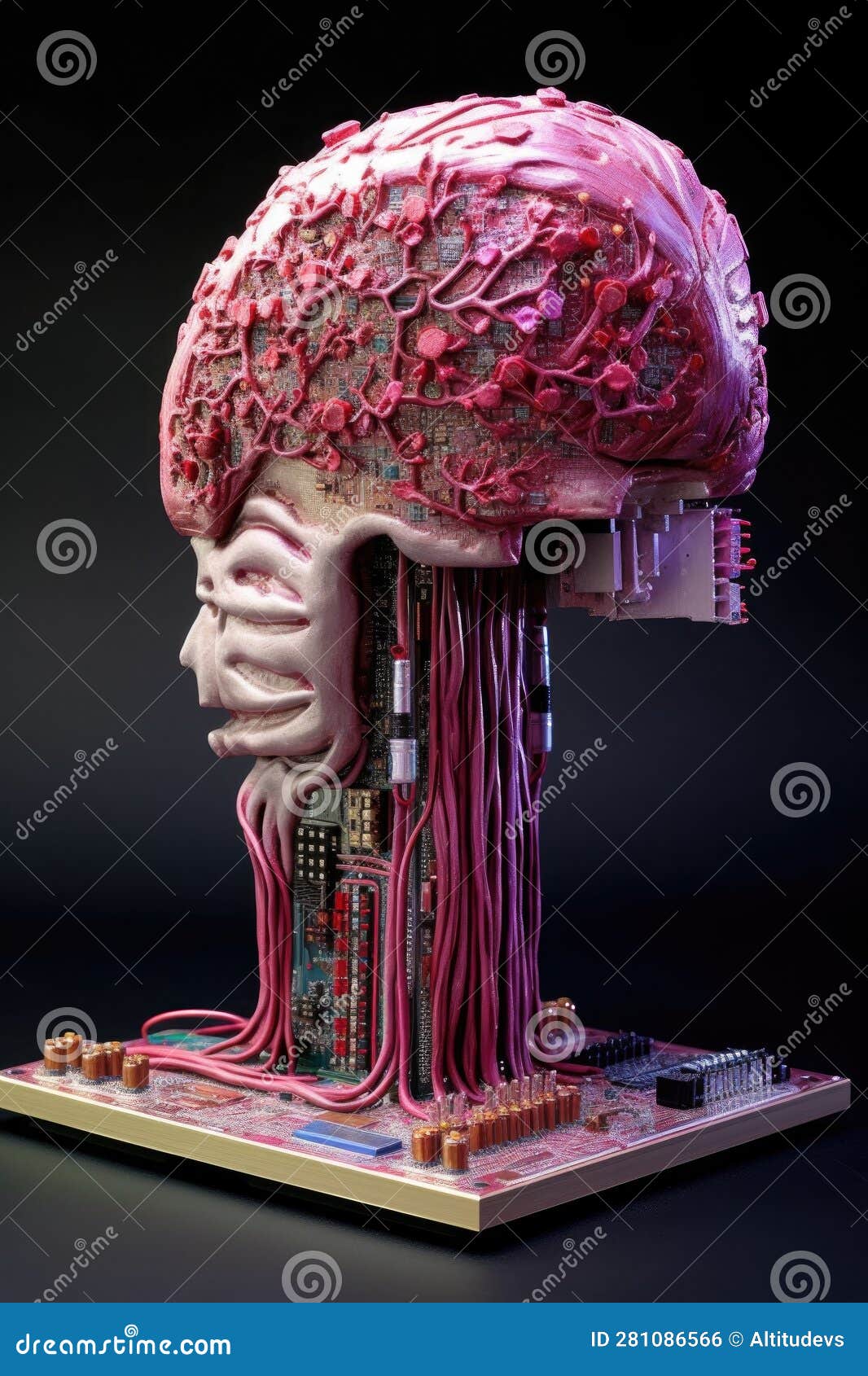 Brain As a Computer Motherboard, Tech Concept Stock Illustration ...