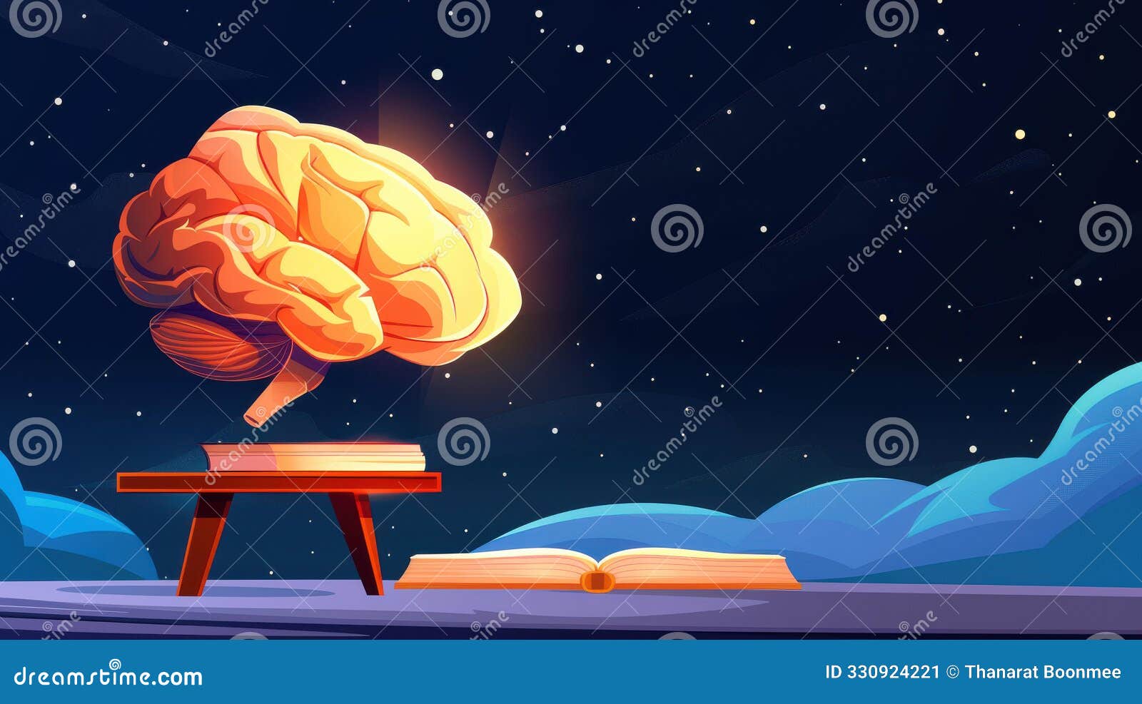 A Brain As a Cosmic Library, Filled with Endless Shelves of Knowledge ...