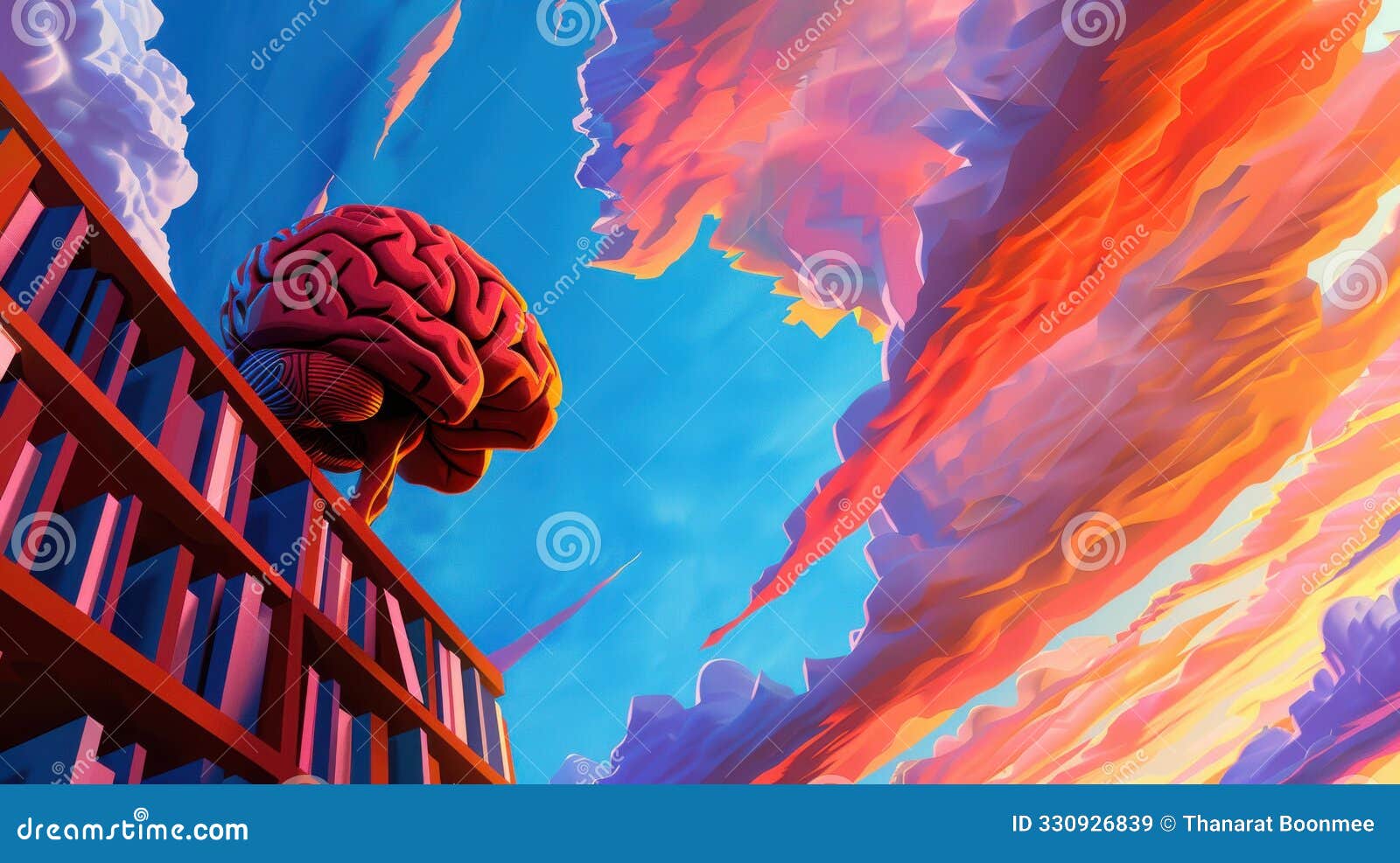 A Brain As a Cosmic Library, Filled with Endless Shelves of Knowledge ...