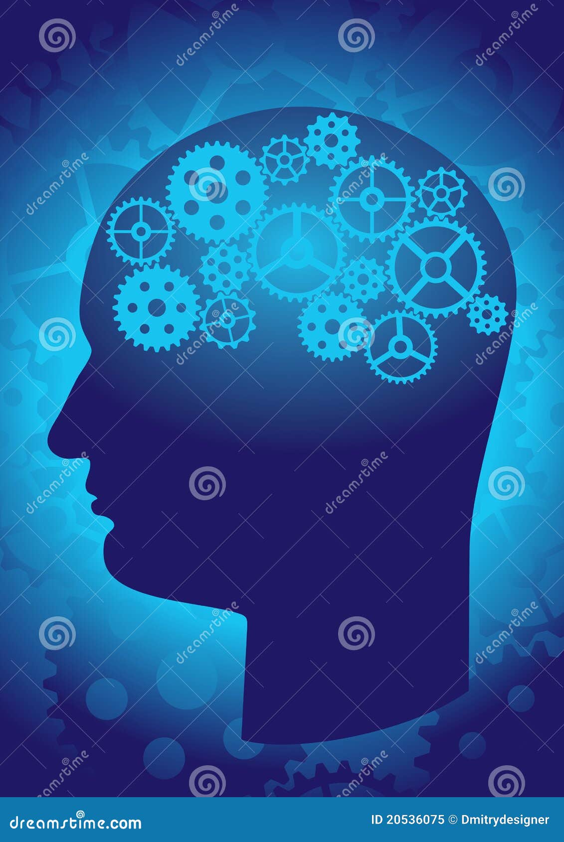 The brain as a gear stock vector. Illustration of engineer - 20536075