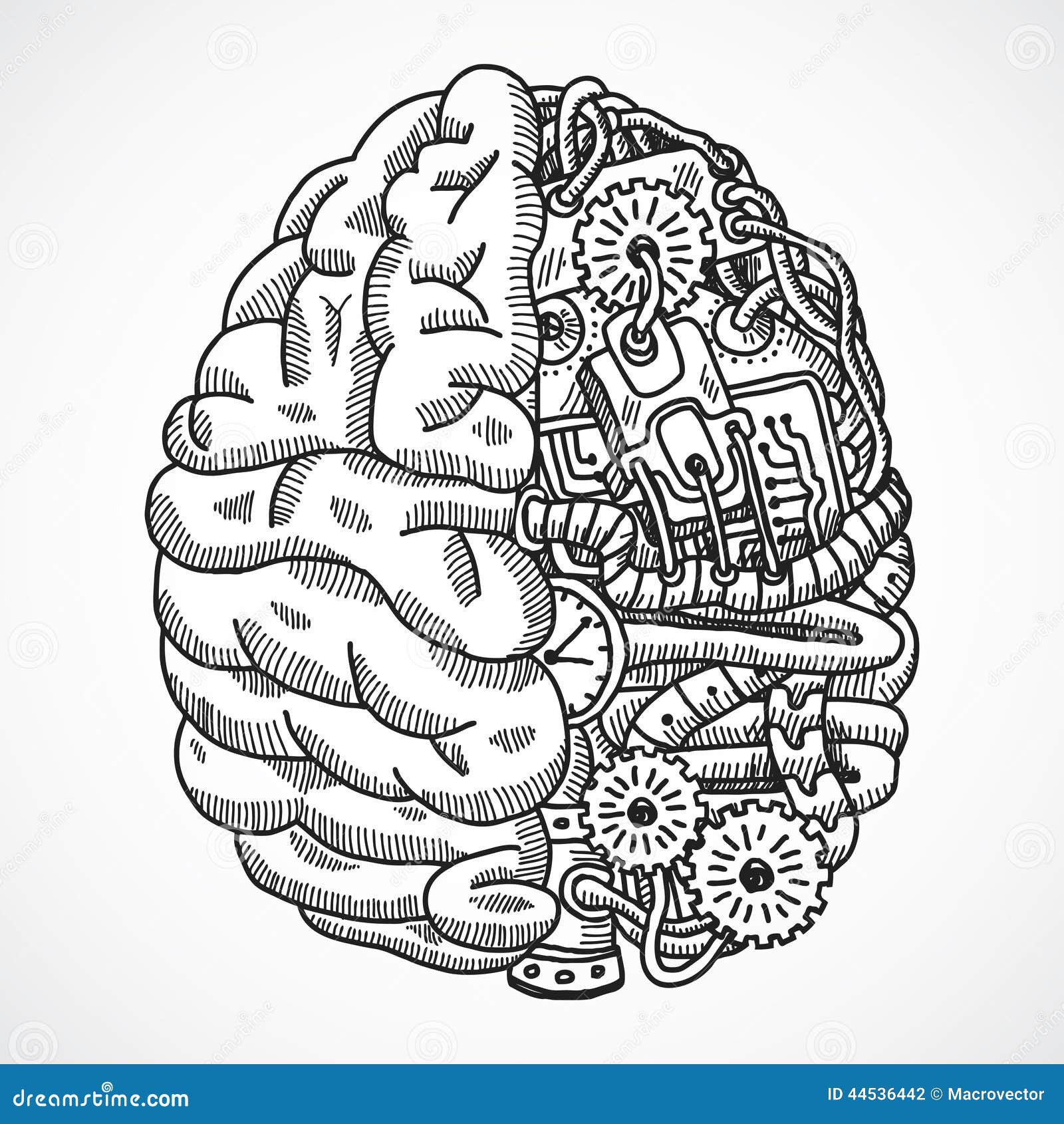 Brain As Processing Machine Stock Vector - Illustration of brain, human ...