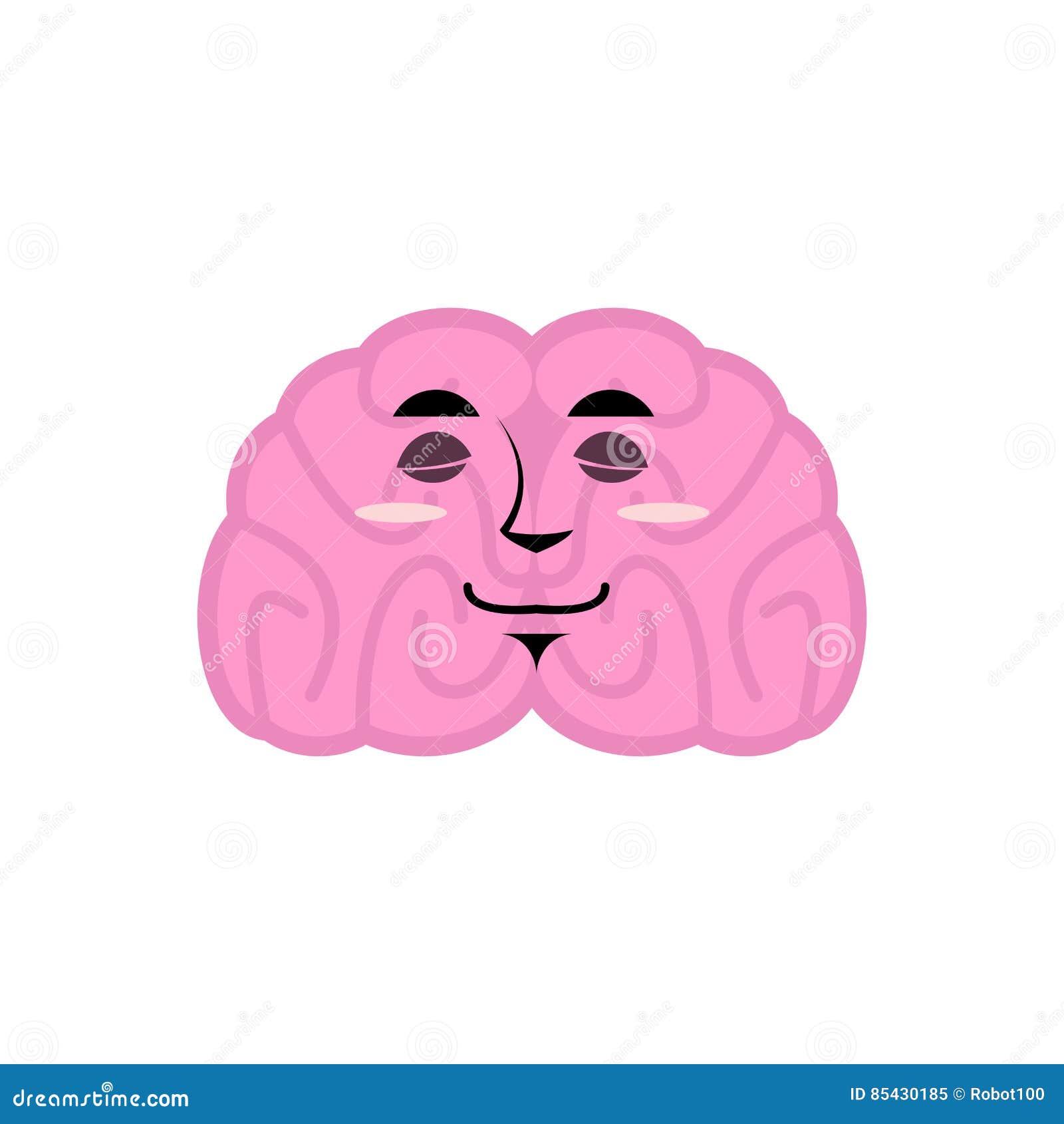 Brain Asleep Emotion. Human Brains Emoji Sleeping Stock Vector ...