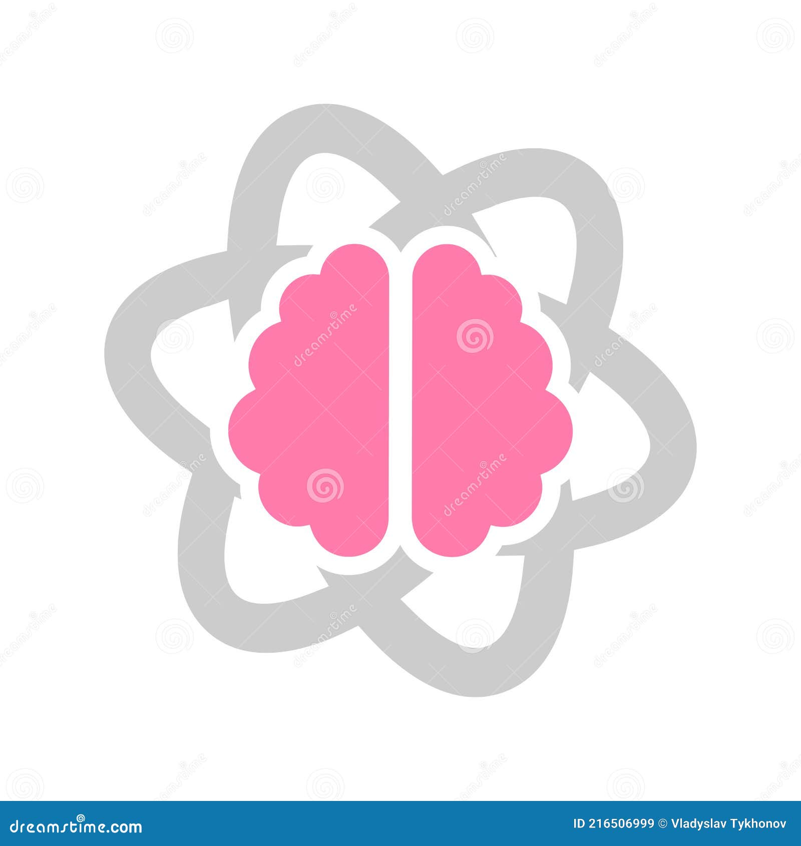 Brain with Atomic Powers Vector Icon. Brain with Atom Symbol of Science ...