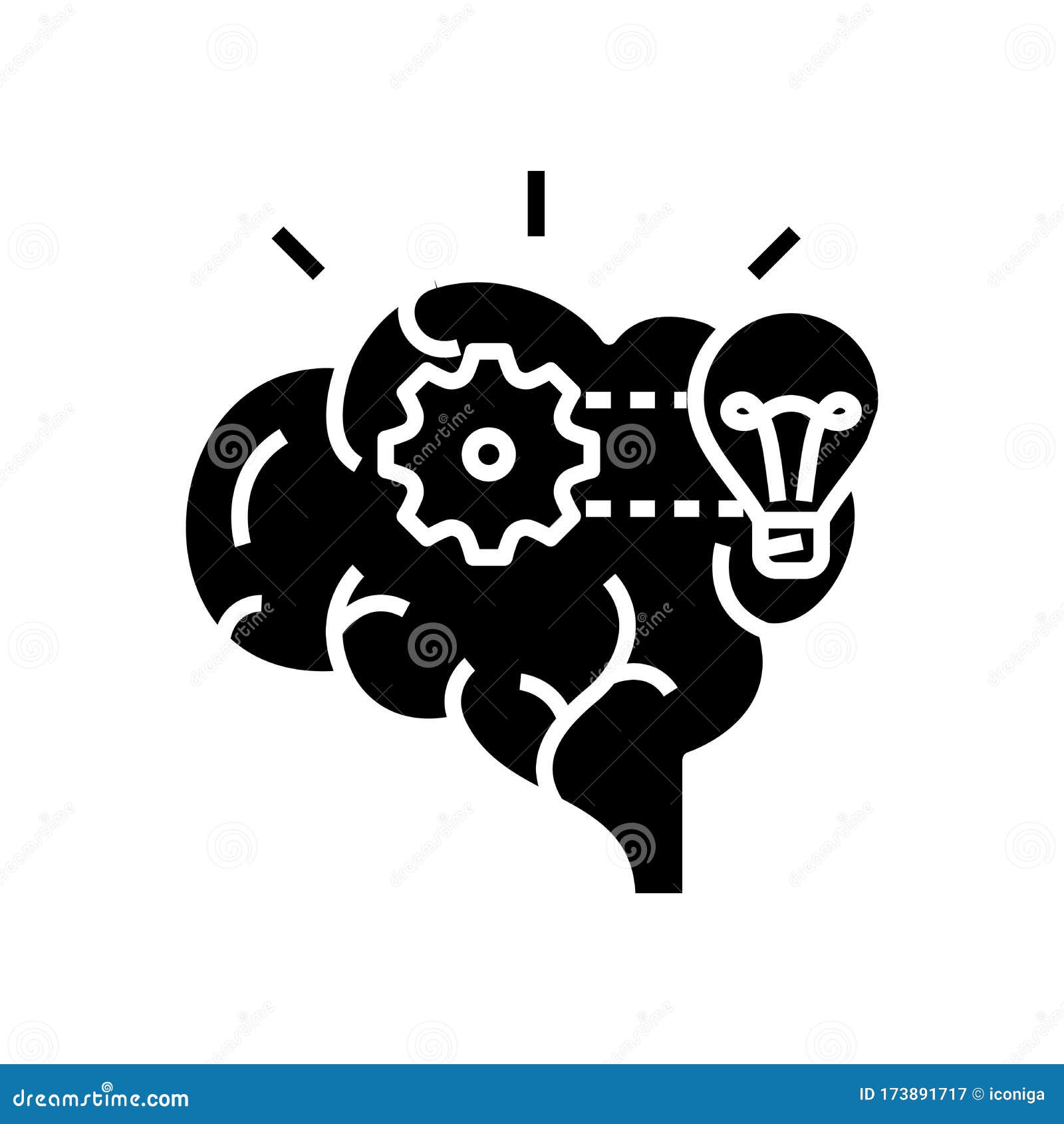 Brain Attack Black Icon, Concept Illustration, Vector Flat Symbol ...